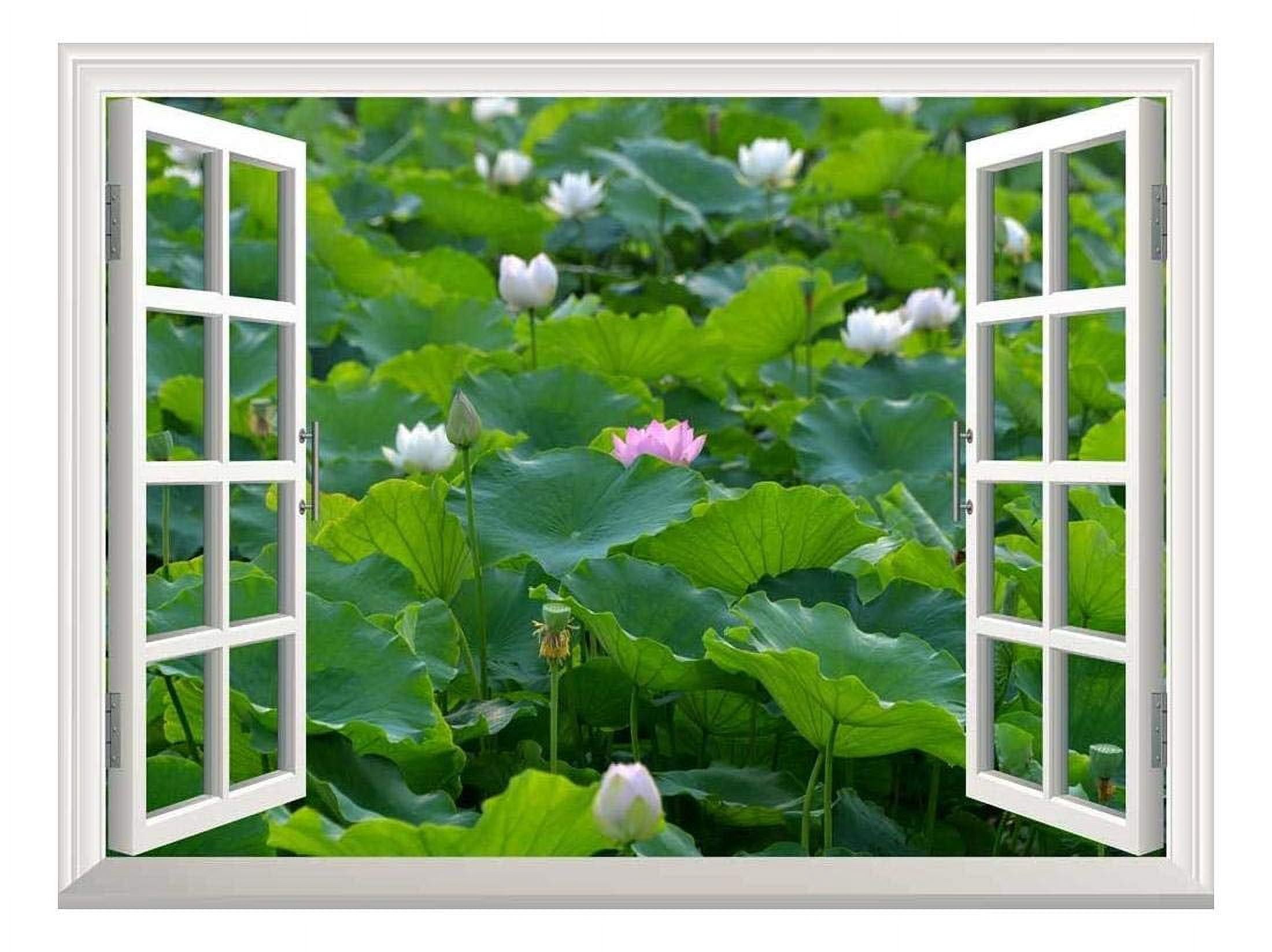 wall26 Removable Wall Sticker/Wall Mural - Lotus in a Pond | Creative ...
