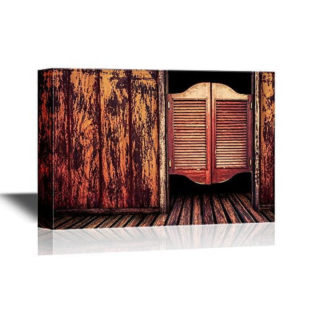 wall26 Retro Style Canvas Wall Art - Old Western Swinging Saloon Doors ... wall26 Retro Style Canvas Wall Art - Old Western Swinging Saloon Doors ...