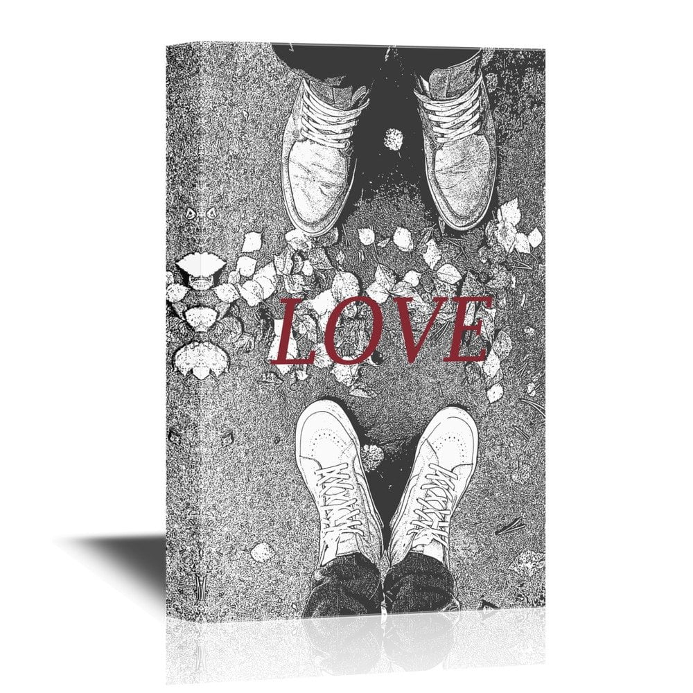 wall26 Romantic Canvas Wall Art - Lovers Standing Facing Each Other ...