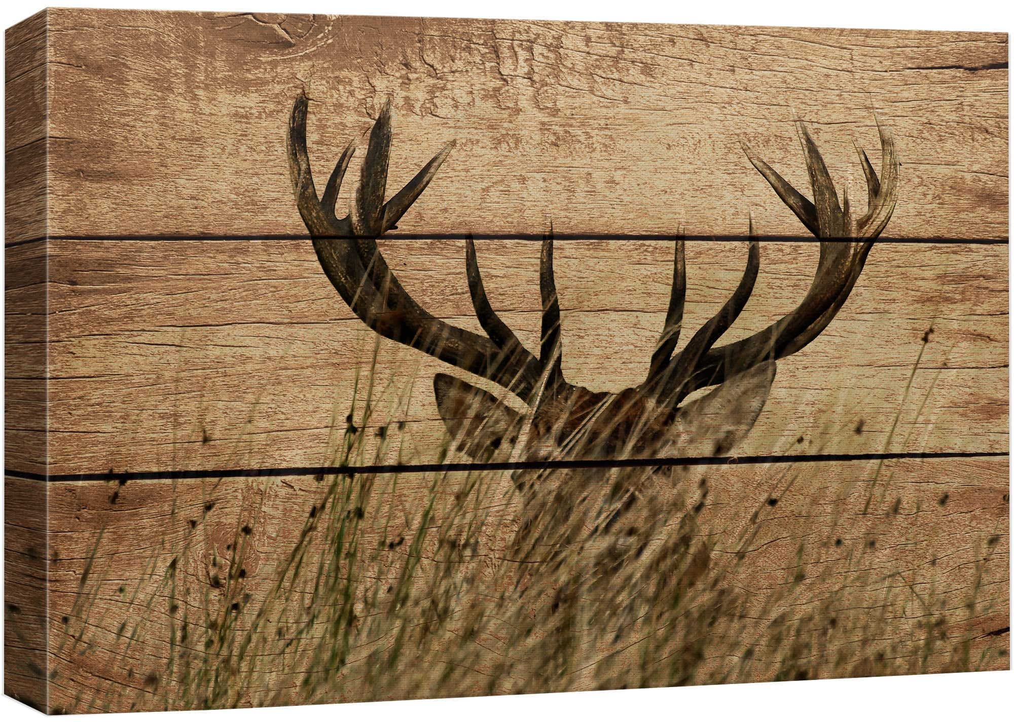 wall26 - Rustic Canvas Wall Art - Elk Antler - Giclee Print Modern Wall ...