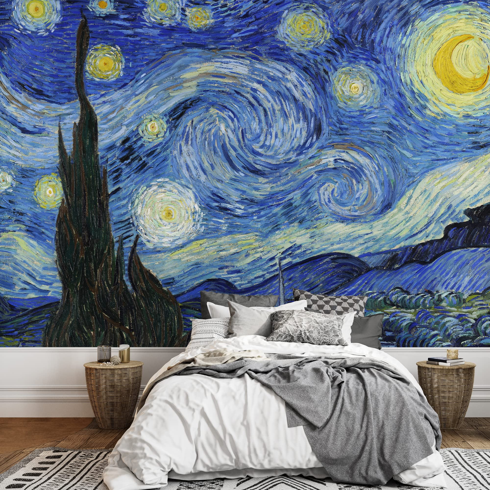 wall26 - Starry Night by Vincent Van Gogh - Dutch Impressionism - 20th ...
