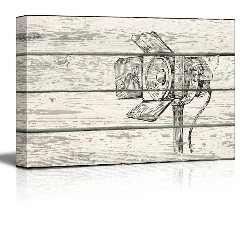 wall26 - Studio Lighting Print CrossHatc Artworkh- Rustic Canvas Wall ...