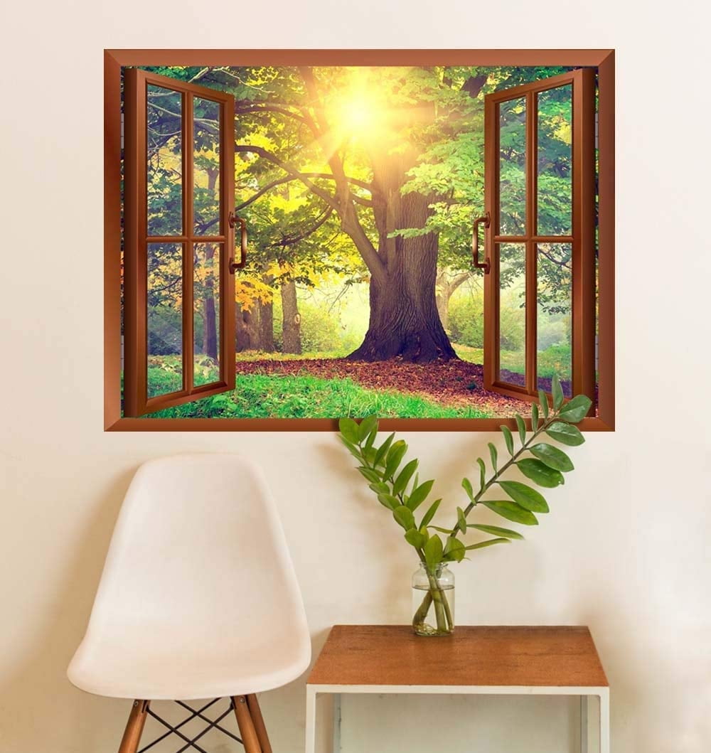 wall26 Sunrays Through Beautiful Tree Removable Wall Sticker/Wall Mural ...
