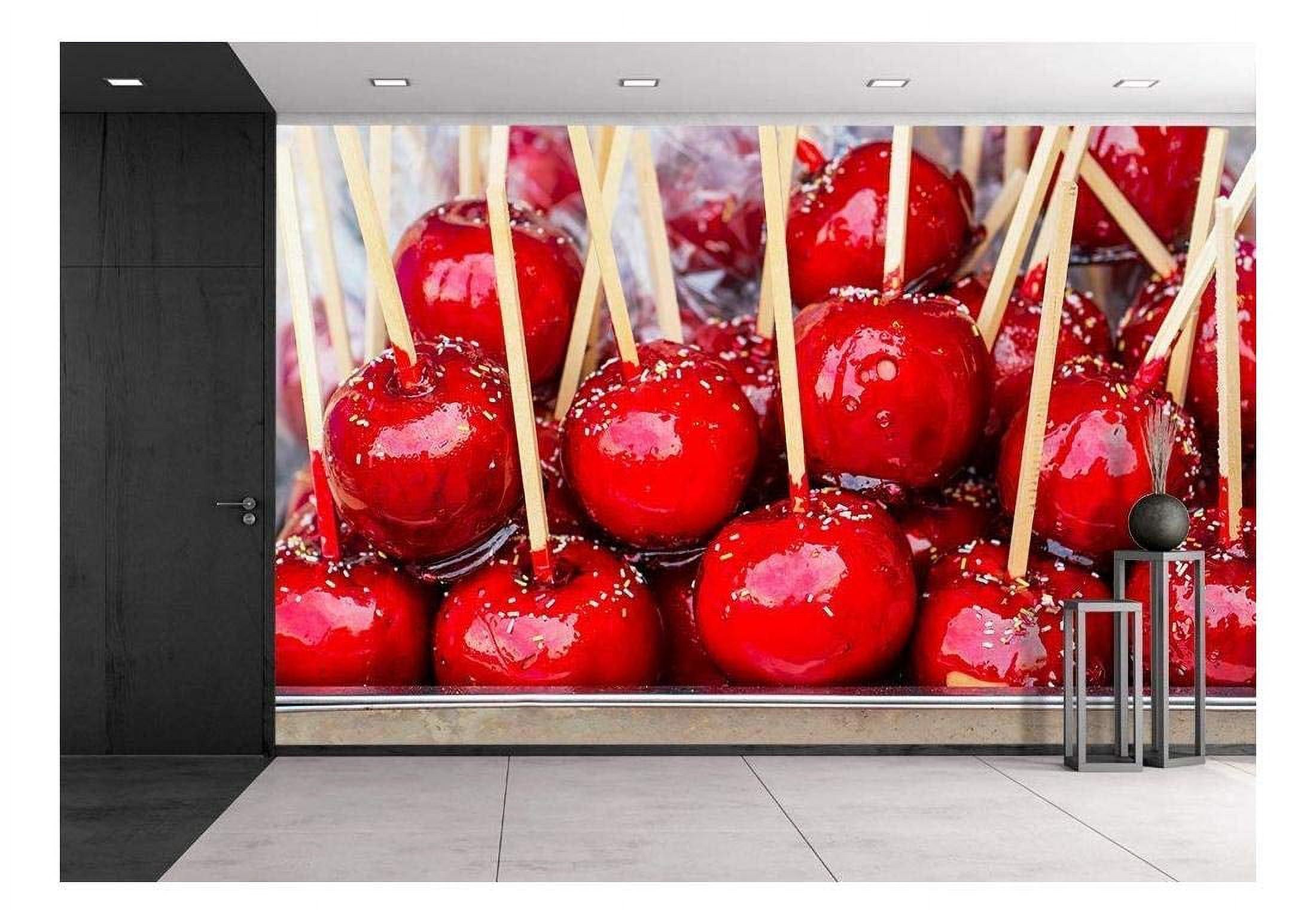 wall26 - Sweet Glazed Red Toffee Candy Apples on Sticks for Sale on ...