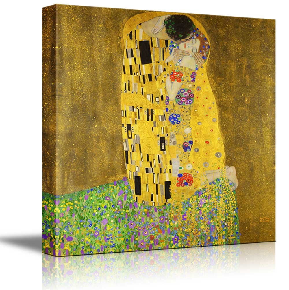 wall26 The Kiss by Gustav Klimt - Austrian Symbolist Painter - Golden ...