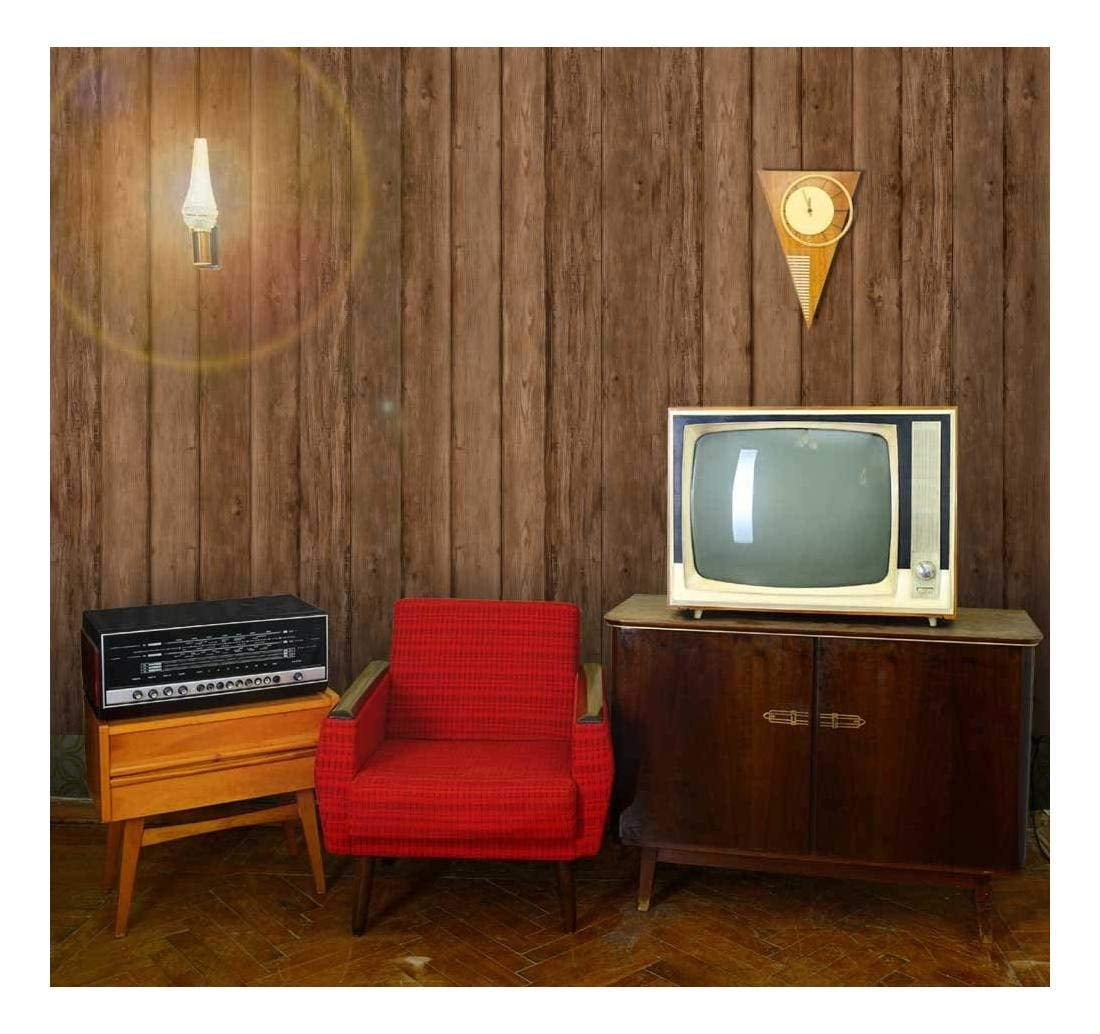 wall26 - Vertical Brown Retro Wood Textured Paneling - Wall Mural ...