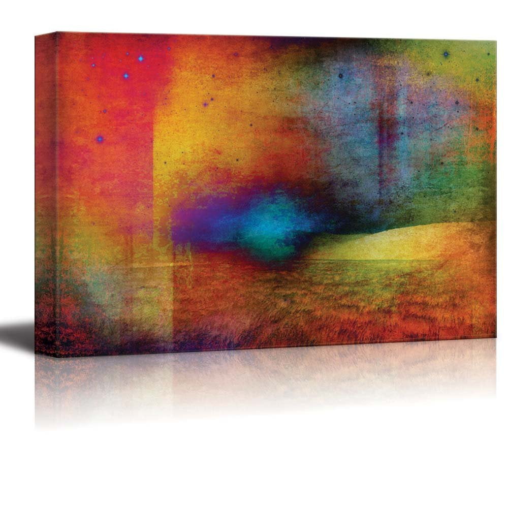 wall26 - Vibrant Colors Surrounding a Blue Focus - Canvas Art Home Art ...