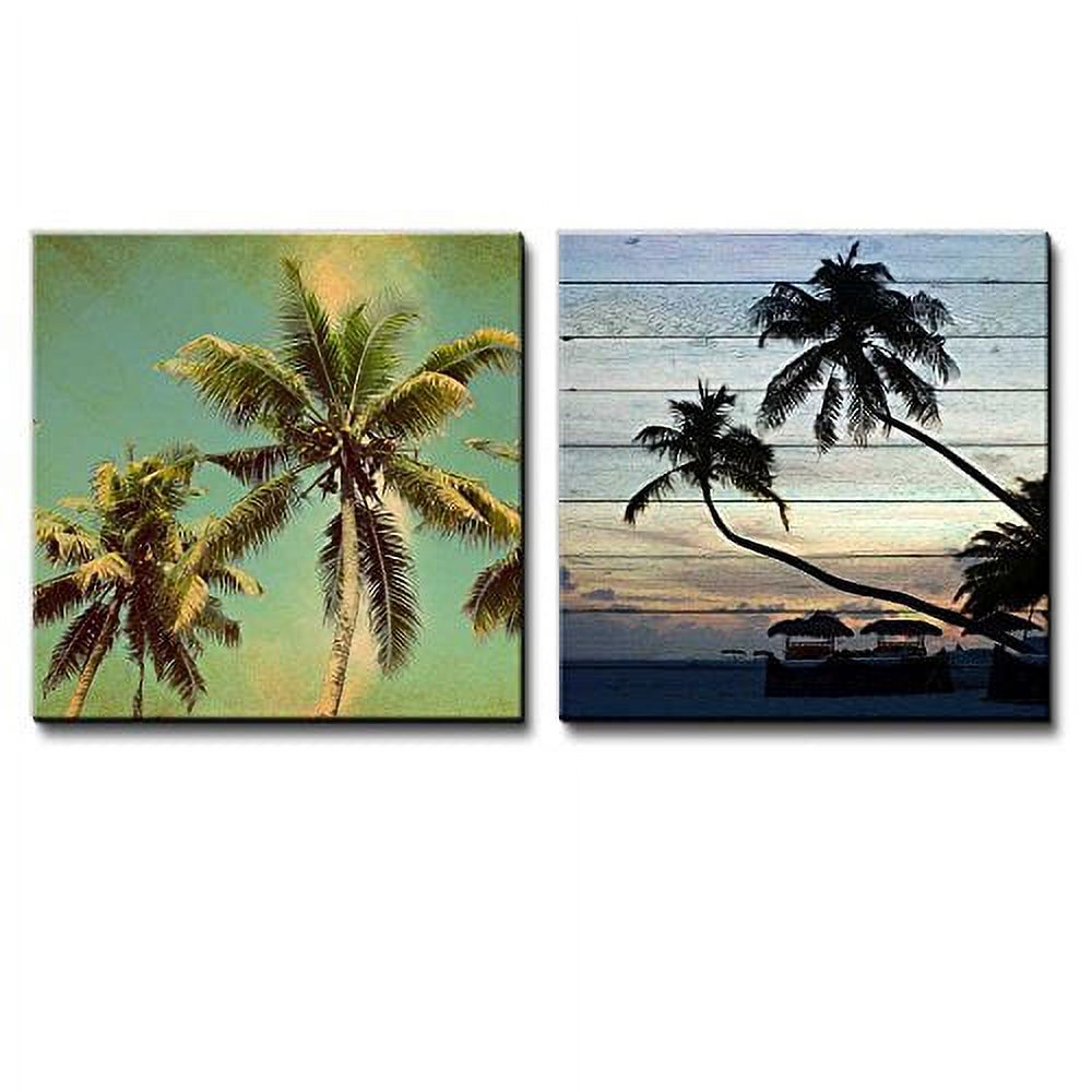 wall26 - Vintage Palm Trees Along with Palm Trees on an Island with ...
