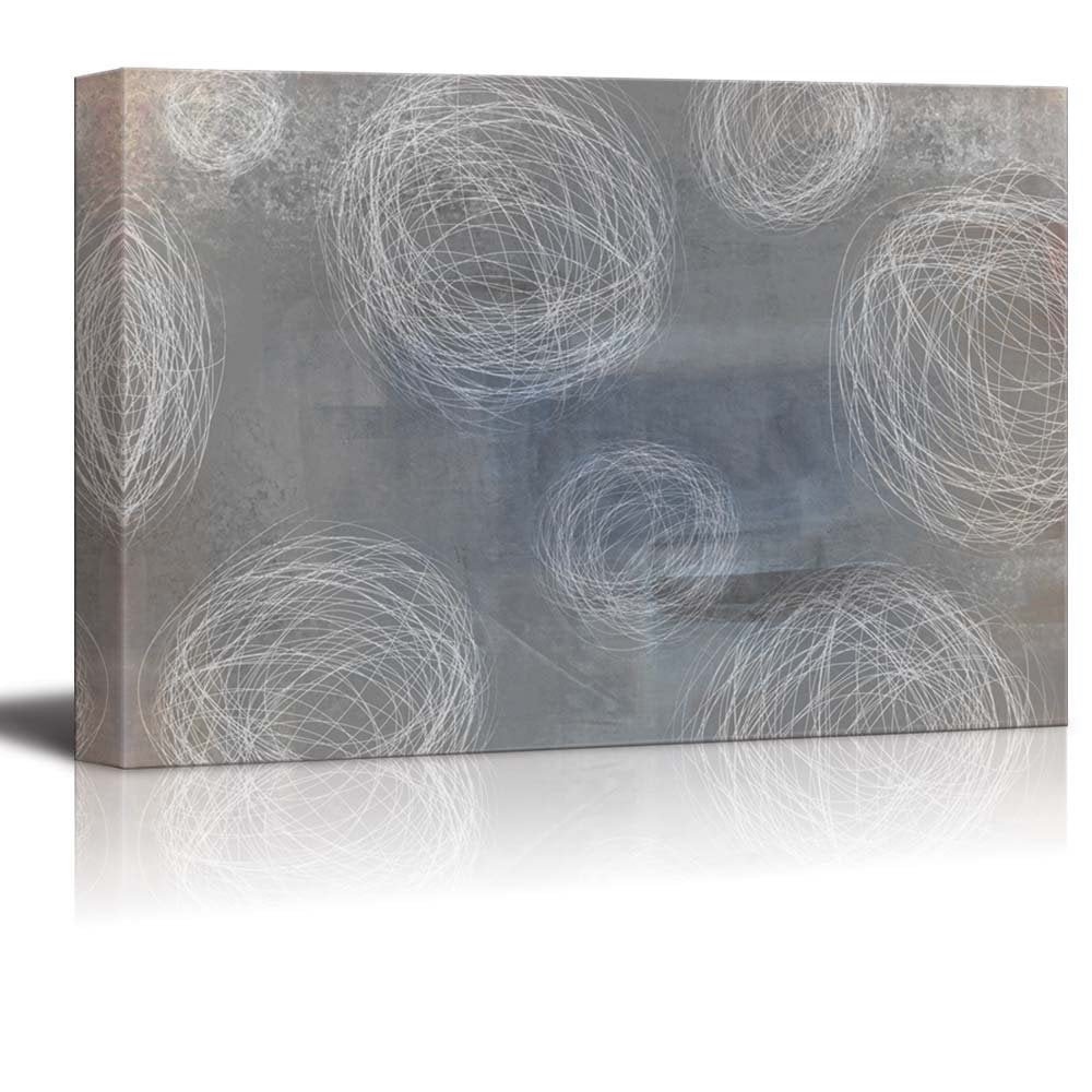 wall26 - White Sketched Spheres on a Gray Chalkboard Background ...