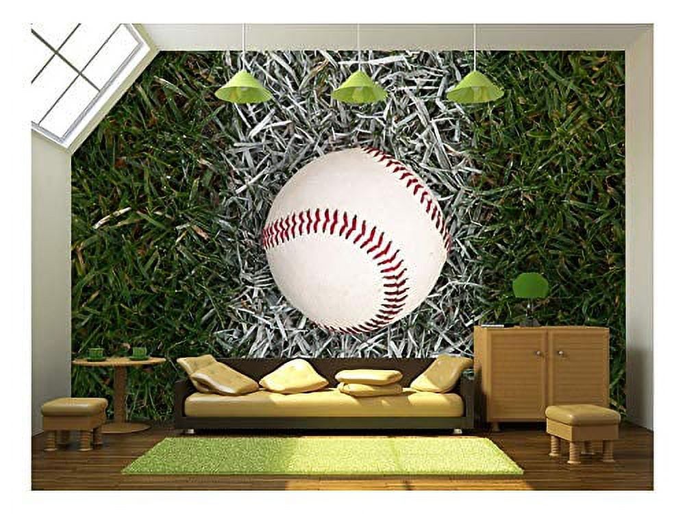 wall26 - a Close Up of a Baseball Sitting on The Foul Line. - Removable ...