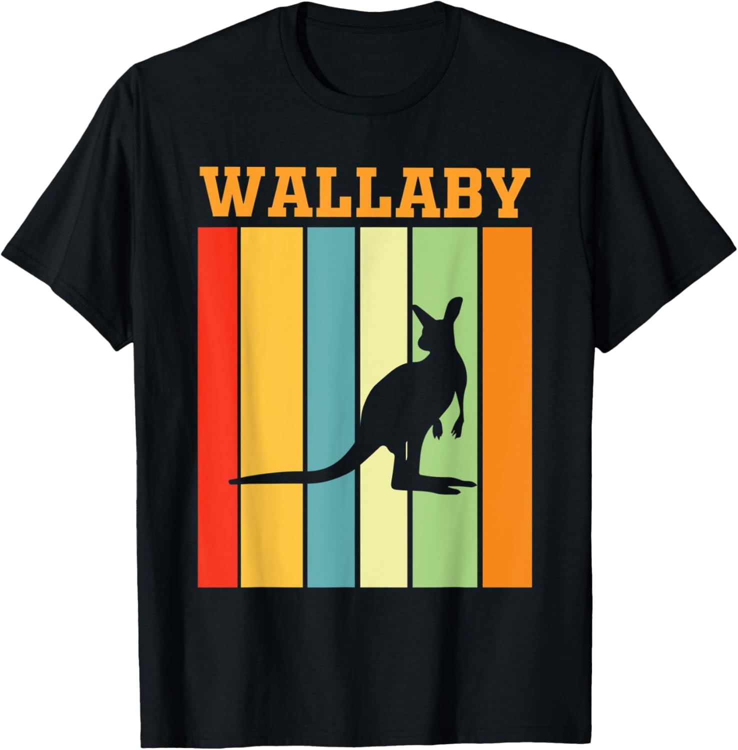 wallaby Shadow silhouette in Retro Colors T-Shirt men and women can ...