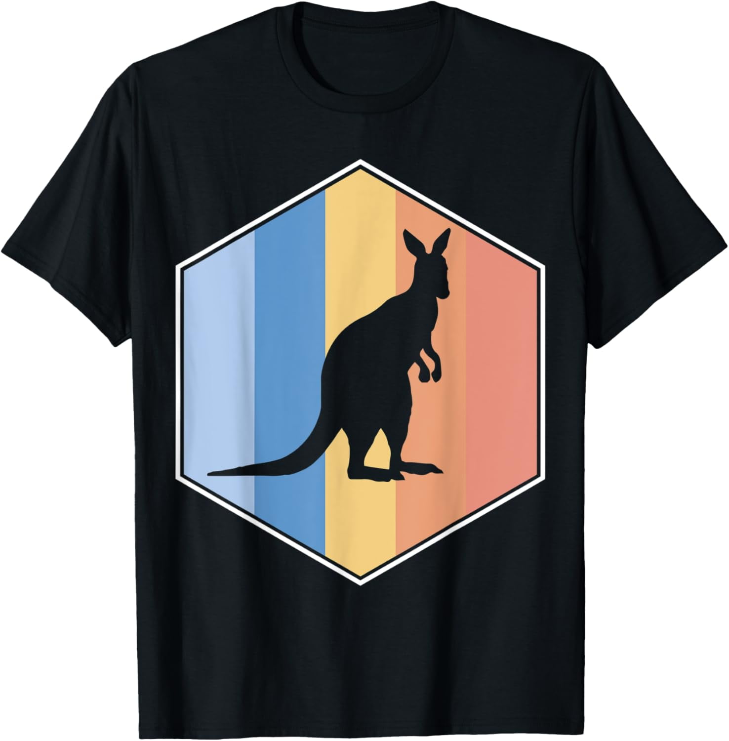 wallaby with Retro Colors in a Hexagon T-Shirt men and women can wear ...