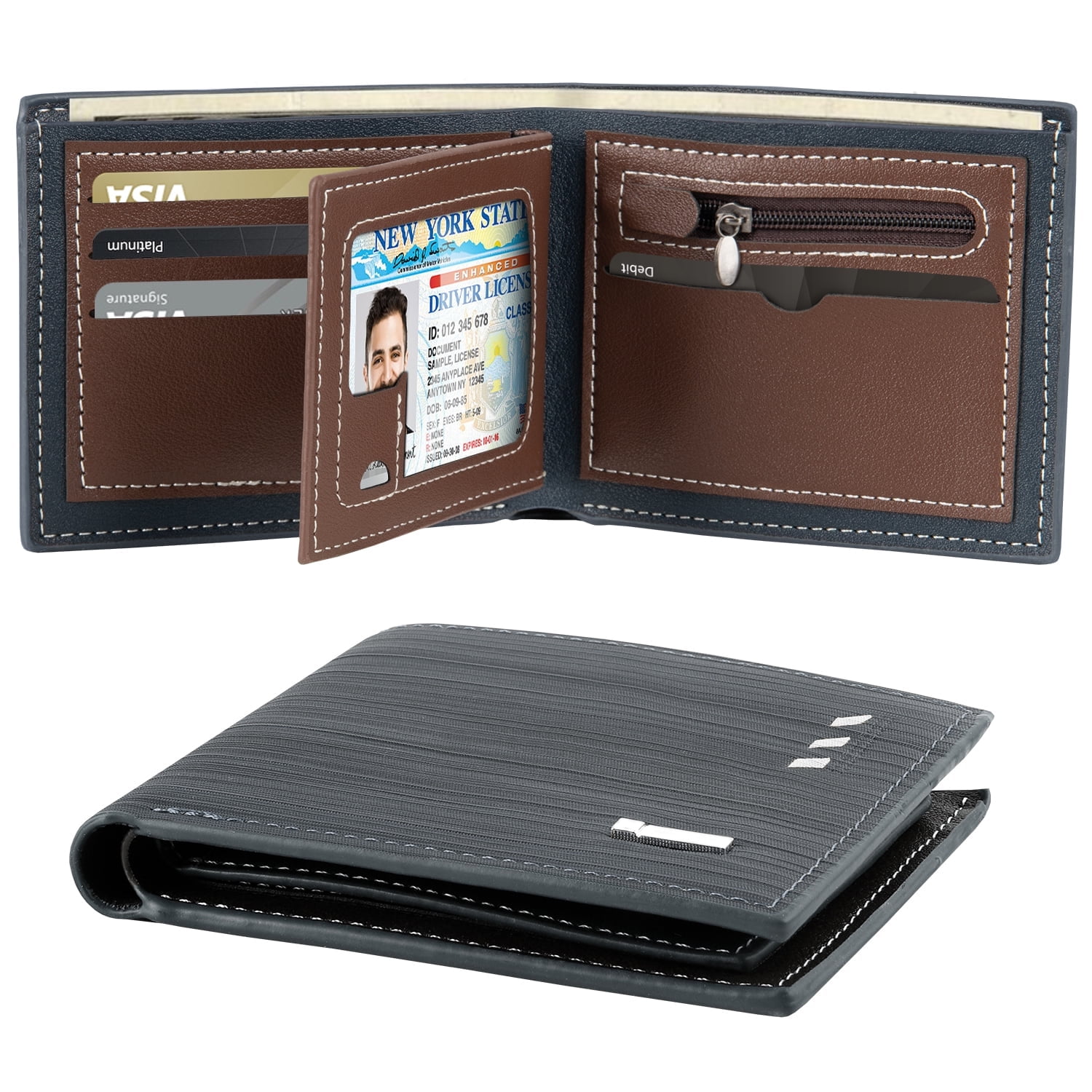 Wallet for Men - RFID Bifold Wallets with 7 Credit Credit Cards Slots ...