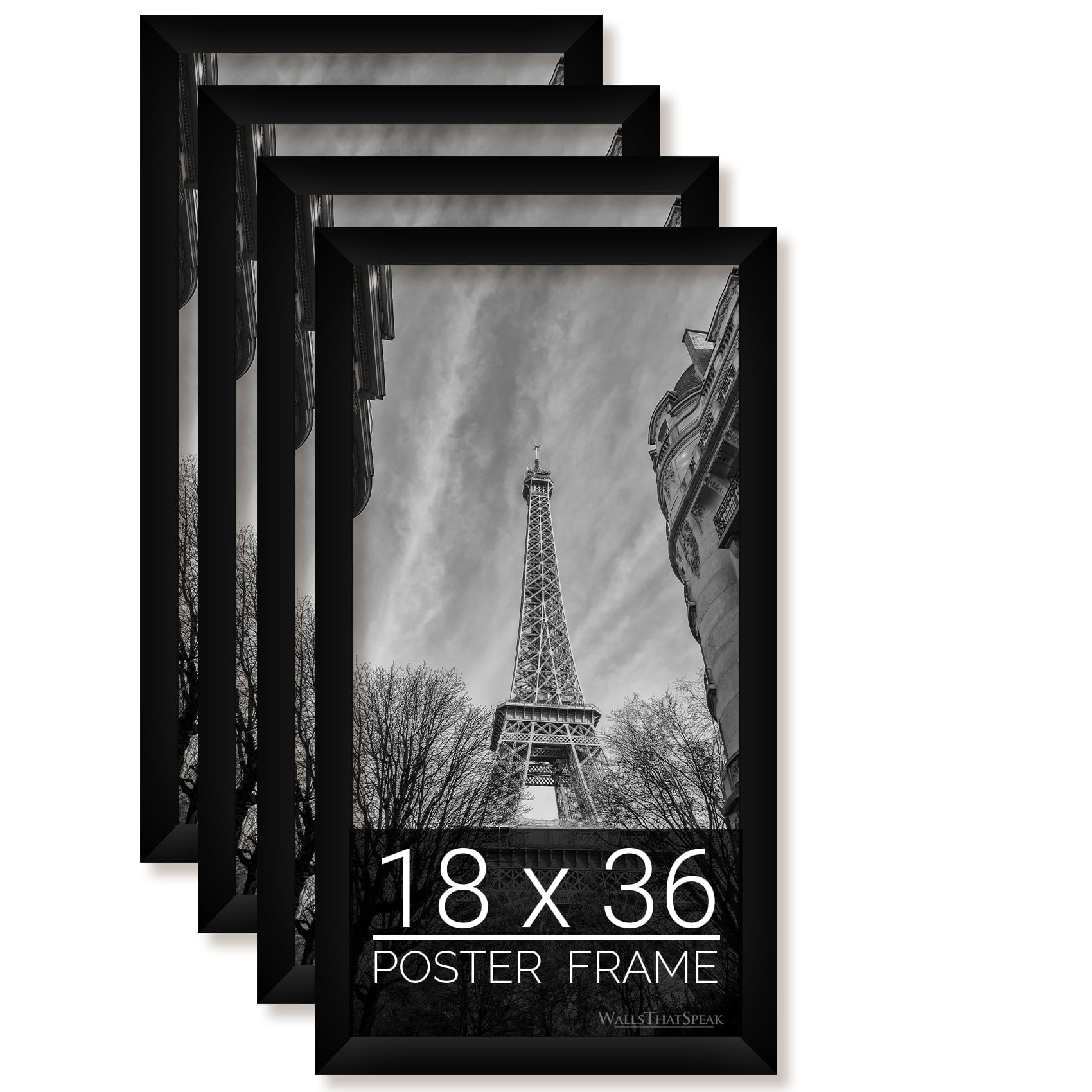 wallsthatspeak 18x36 Black Picture Frame for Puzzles Posters Photos or ...