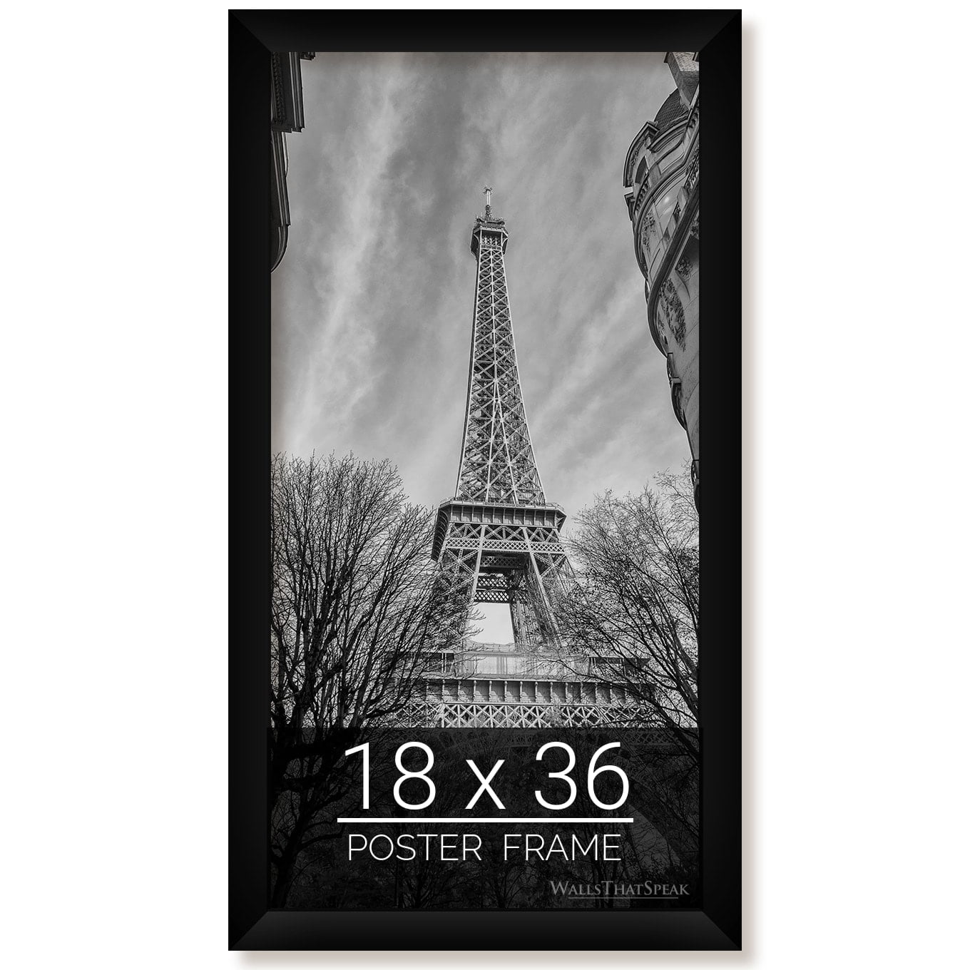 wallsthatspeak 18x36 Black Picture Frame for Puzzles Posters Photos or ...