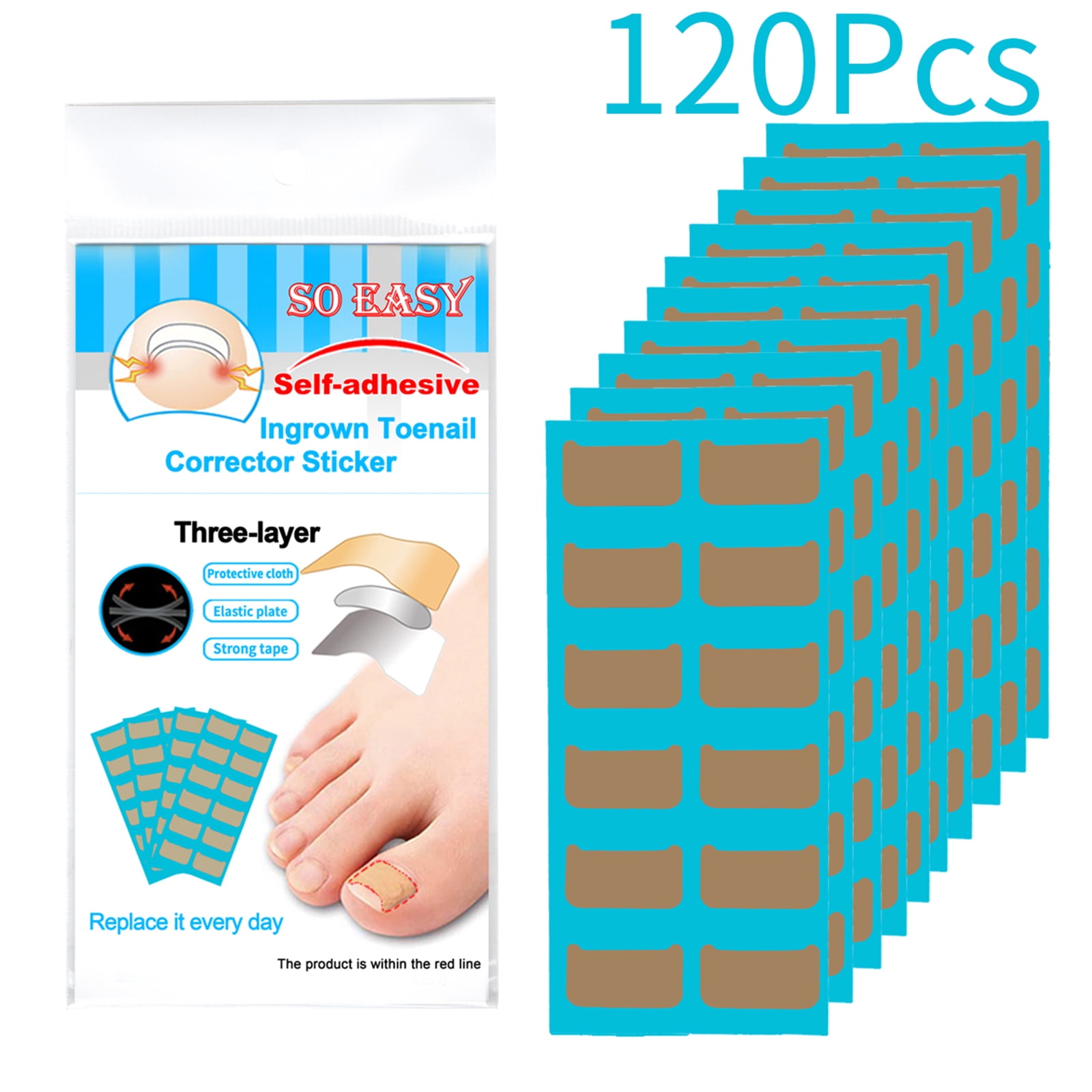 walmeck Ingrown Nail Correction Kit Ingrown Toenail Stickers ...