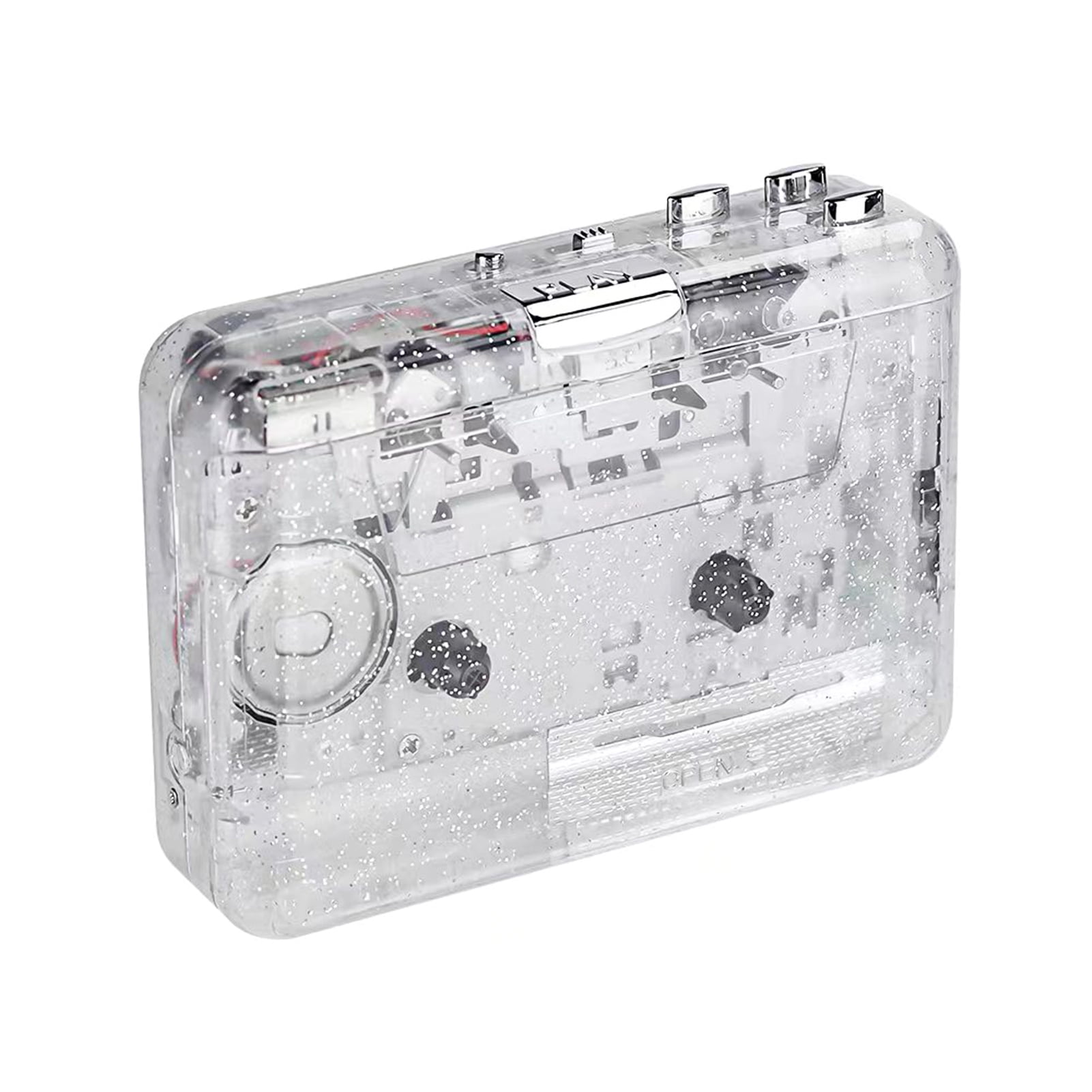 walmeck Portable USB Cassette Player Transparent Cassette Tape Player ...