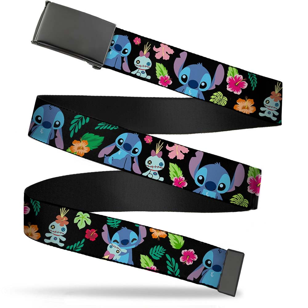 Disney Belt, Flip Web Belt Stitch Scrump Poses Tropical Flora2, 1.25 ...