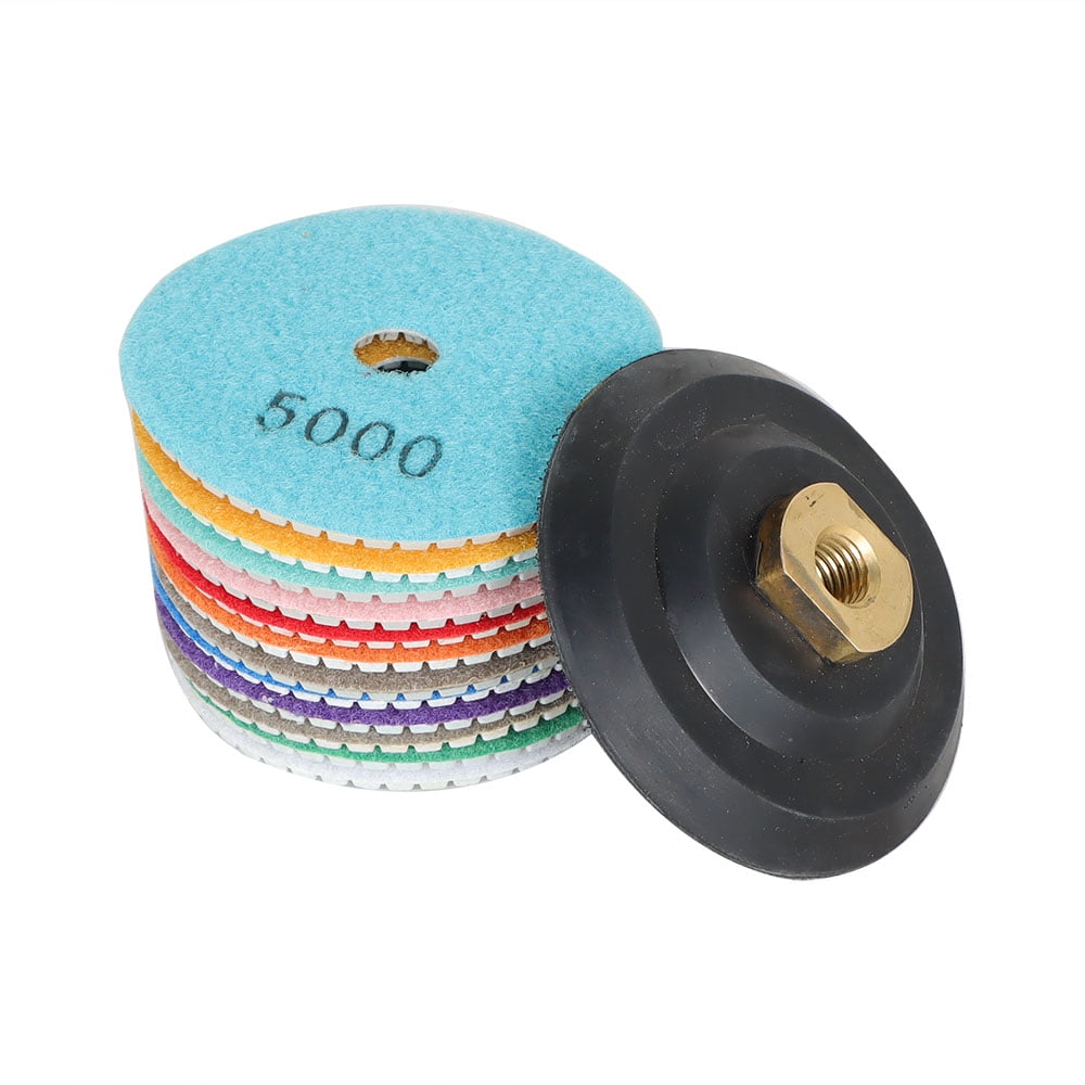waltyotur 13 Packs 4 Inch Diamond Polishing 50-8000 Grit Pads with 5/8 ...