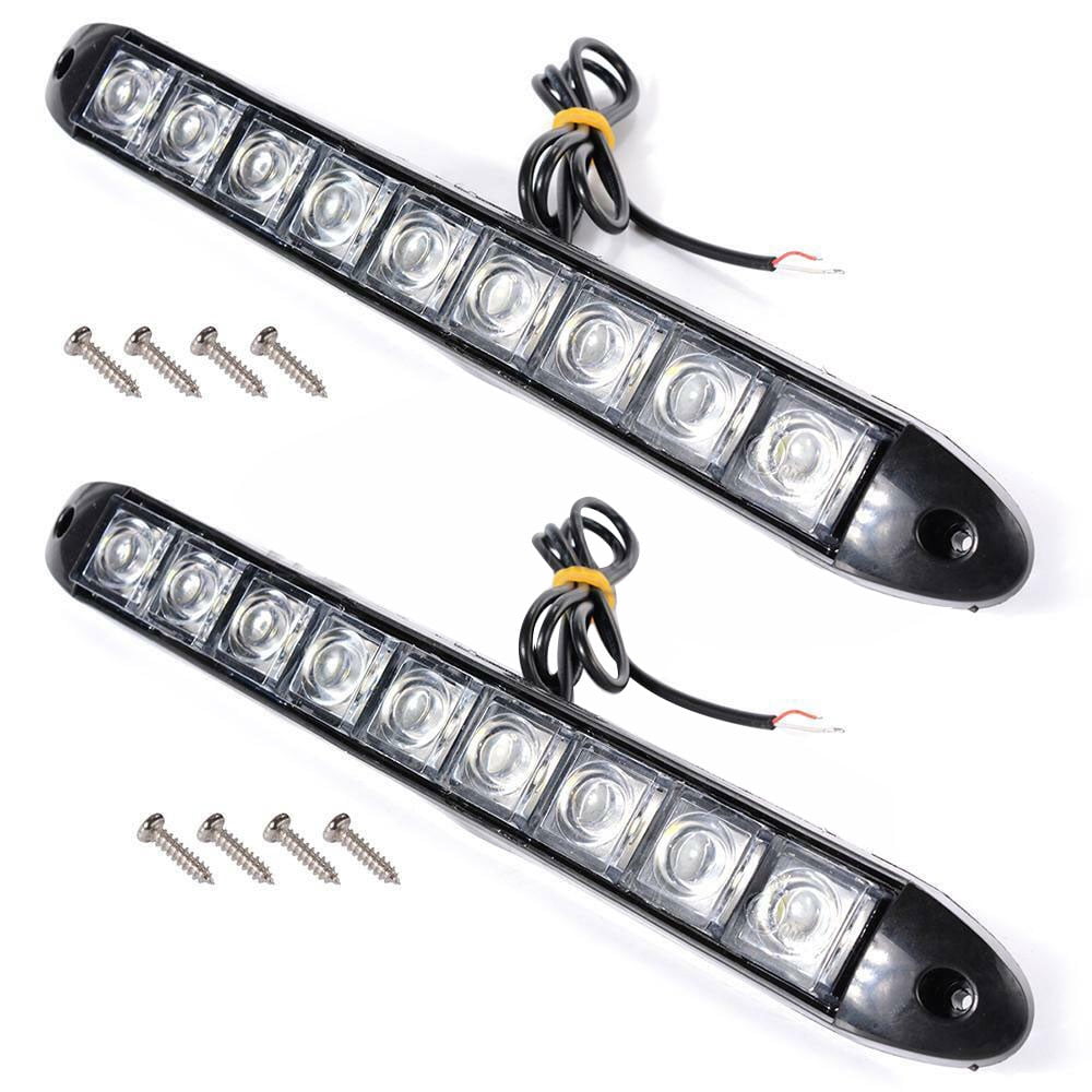 waltyotur 2-Pack White 9-SMD LED Daytime Running Lights (DRL) for Fog ...