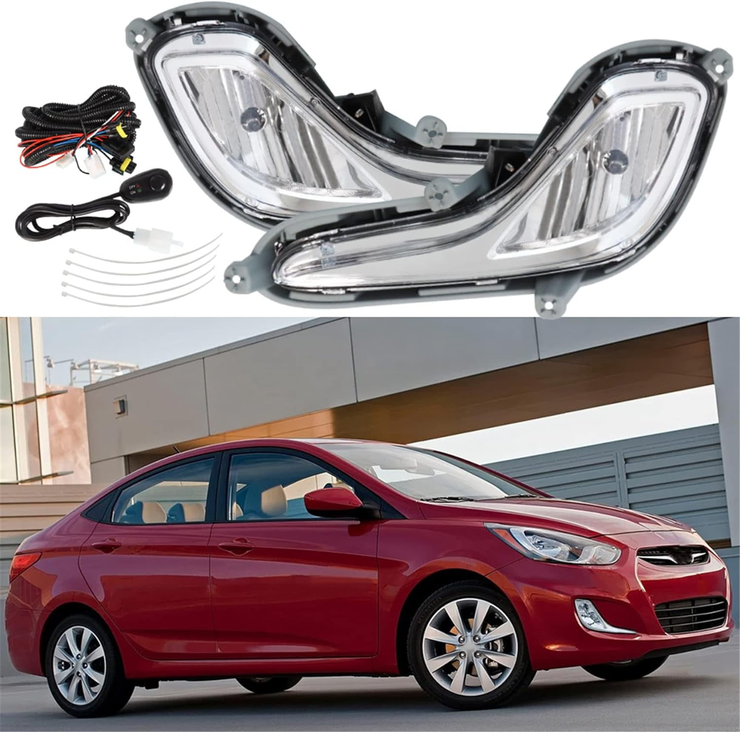 waltyotur 2Pcs Fog Lights Assembly Replacement for 2012-2016 Hyundai ...