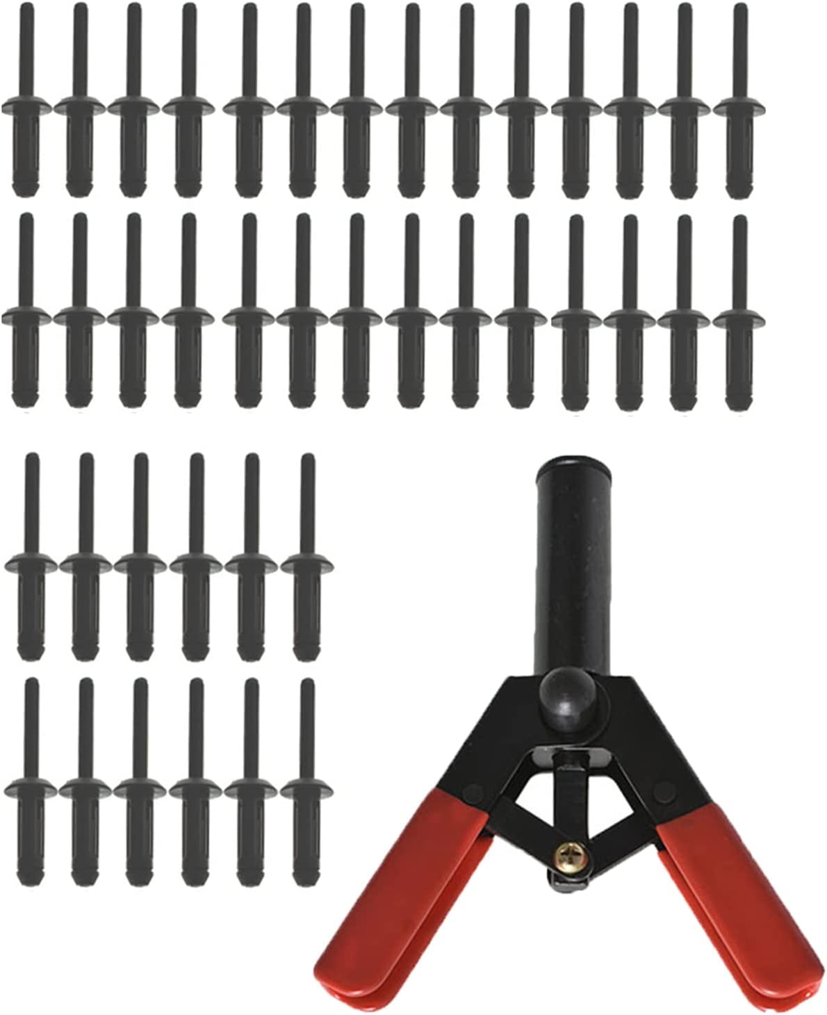 waltyotur 41 PCS Plastic Poly Rivet Gun Quick Set Riveter Riveting Hand ...
