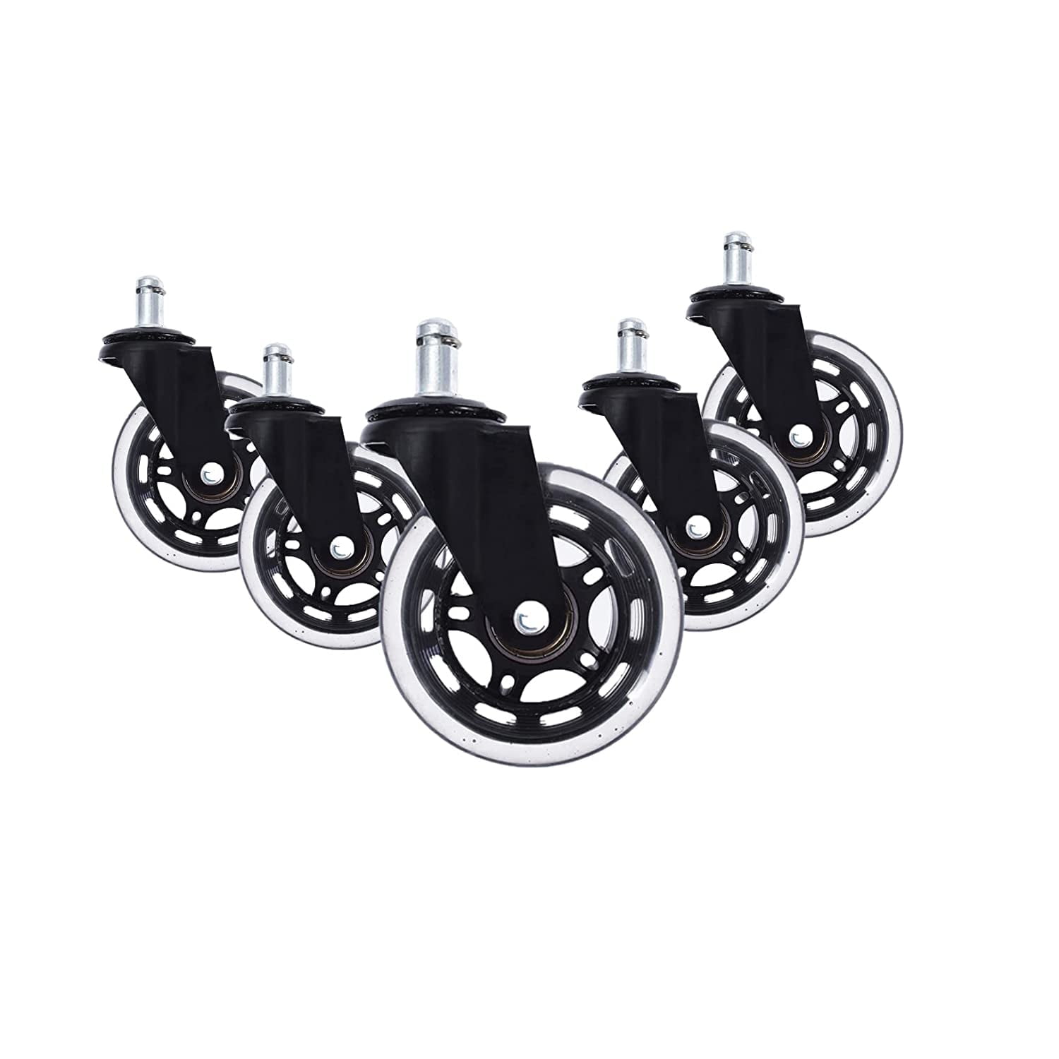 waltyotur 5 Pack 3 Inch Office Chair Wheels, Rubber Casters for ...