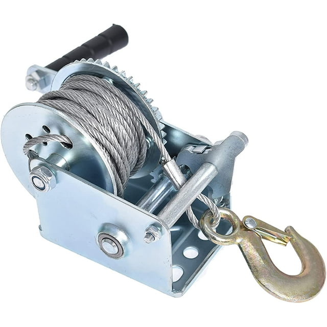 Waltyotur 600 LB Manual Crank Winch, High Carbon Steel, 8M Wire Rope ...