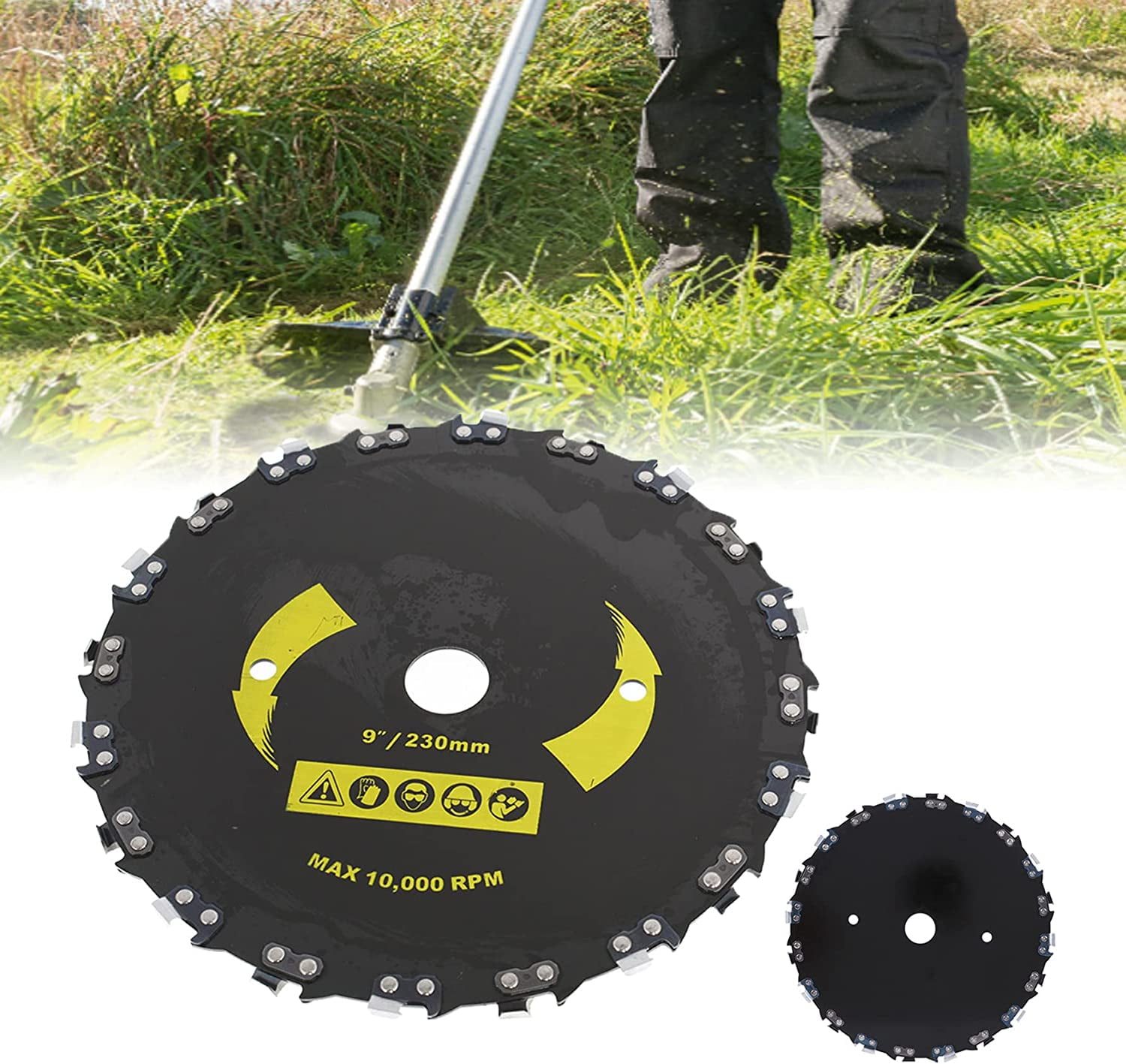 Steel Grass Cutter Blade 9-Inch 3-Tooth Steel Brush Cutter Blade - Fits ...