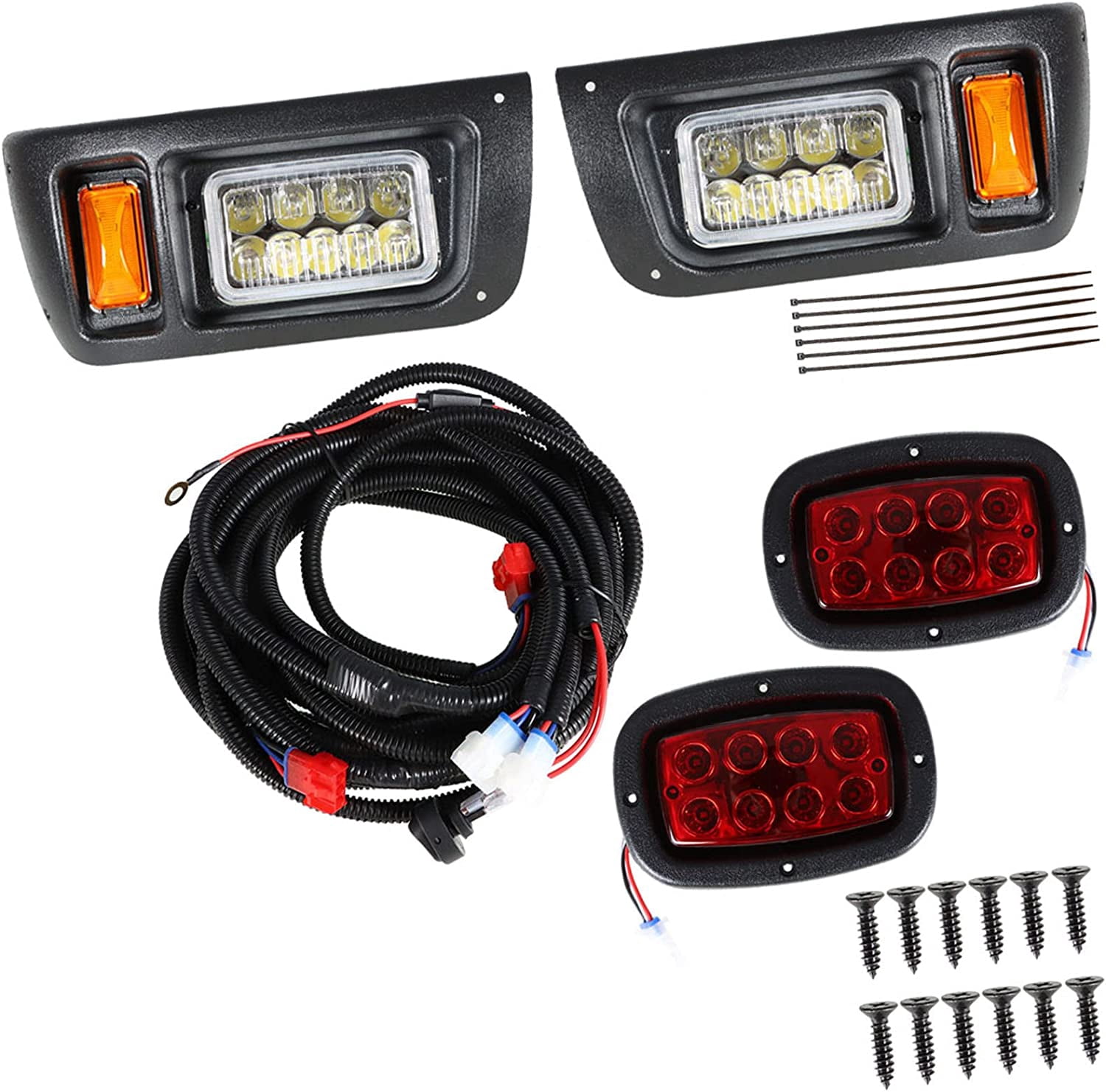 waltyotur Adjustable Headlights Tail Lights Replacement for Club Car DS ...