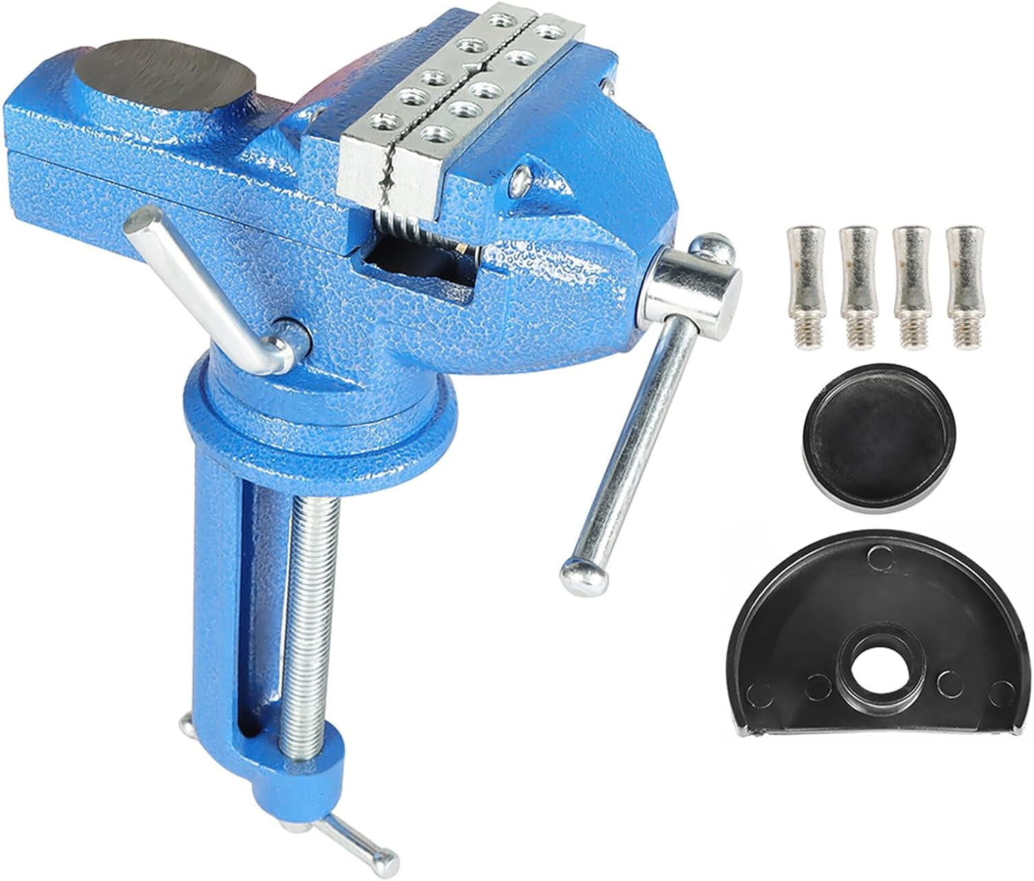 waltyotur Bench Vise with Clamp Post Universal 3 Inch Clamps 360 ...