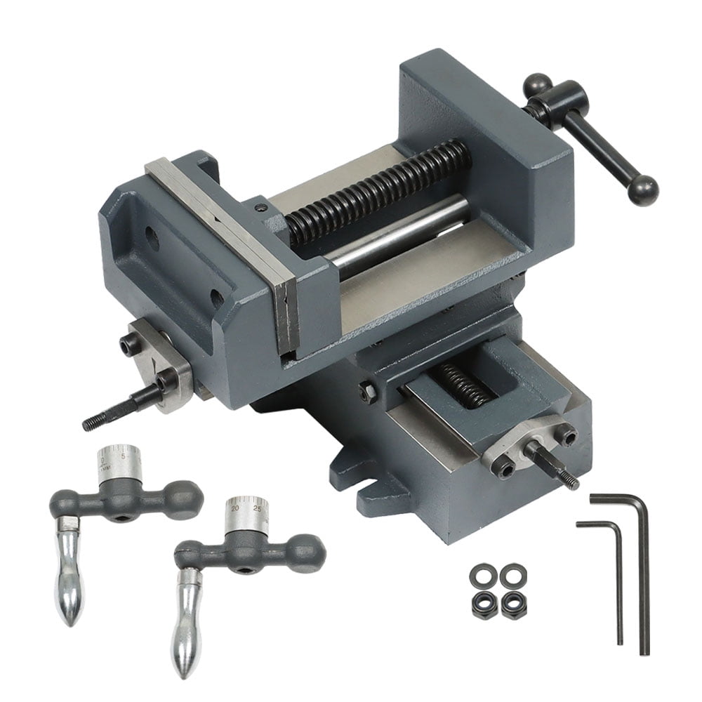 waltyotur CS4, 4" Cross Slide Drill Press Vise, 4” Jaw Opening, 1-3/8 ...