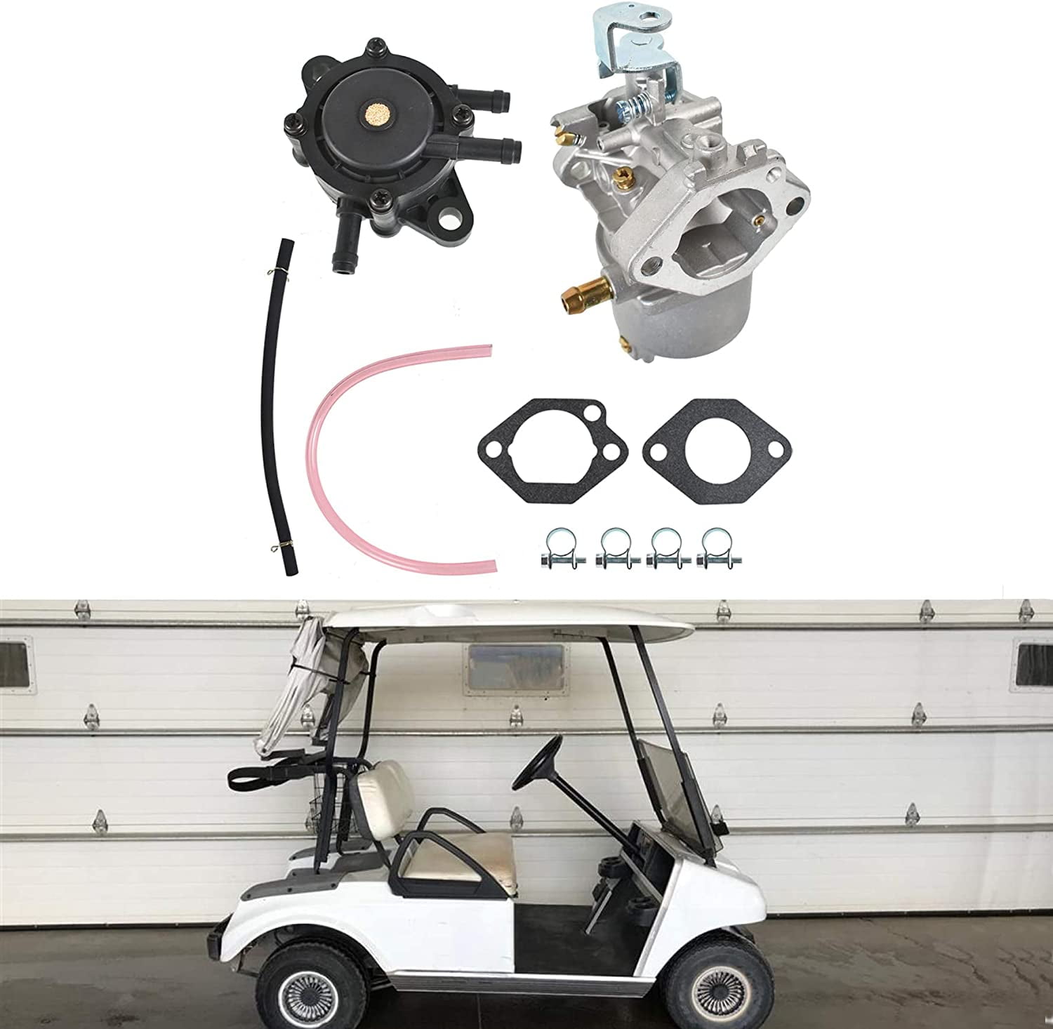 waltyotur Carburetor & Fuel Pump Replacement for Golf Cart Club Car DS ...