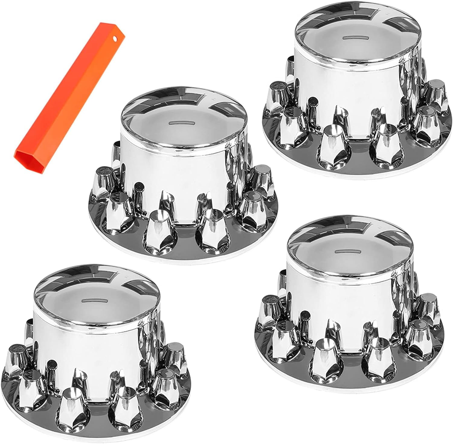 waltyotur Chrome Plastic Rear Wheel Axle Hub Cover Kit 33mm Screw-On ...