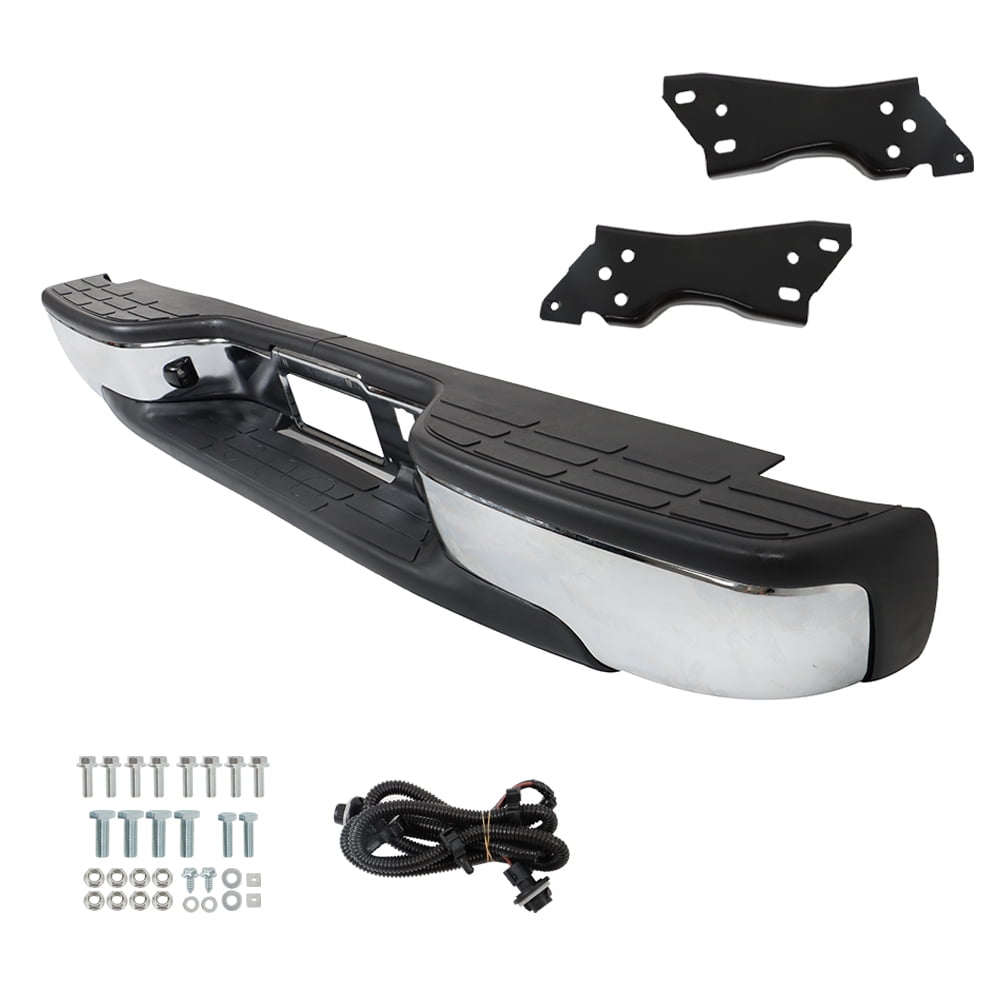 waltyotur Chrome Rear Step Bumper Assembly For 1999-2007 Chevy ...