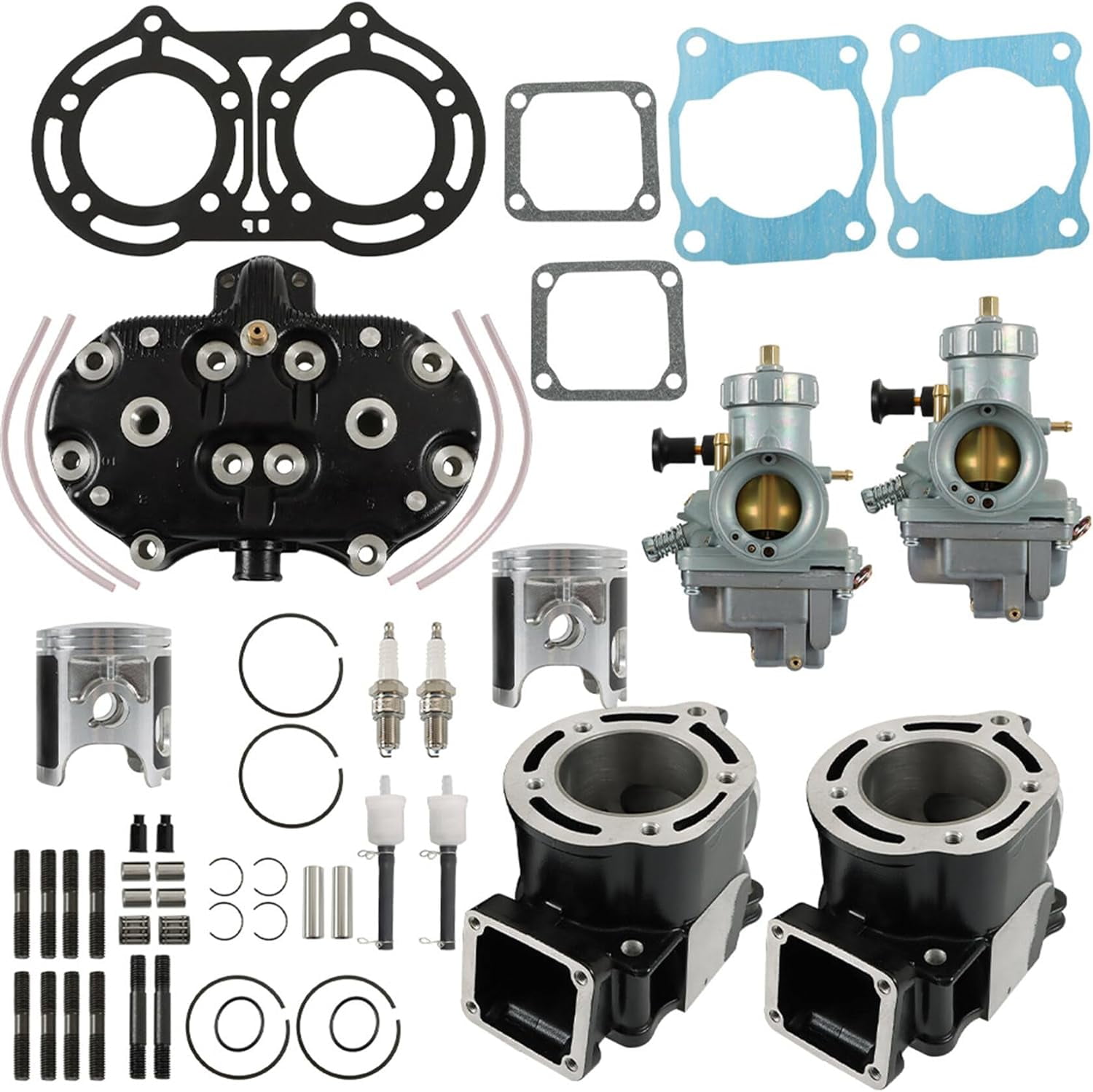 waltyotur Cylinder Head Carburetor Top End Kit For Yamaha Banshee 350 ...