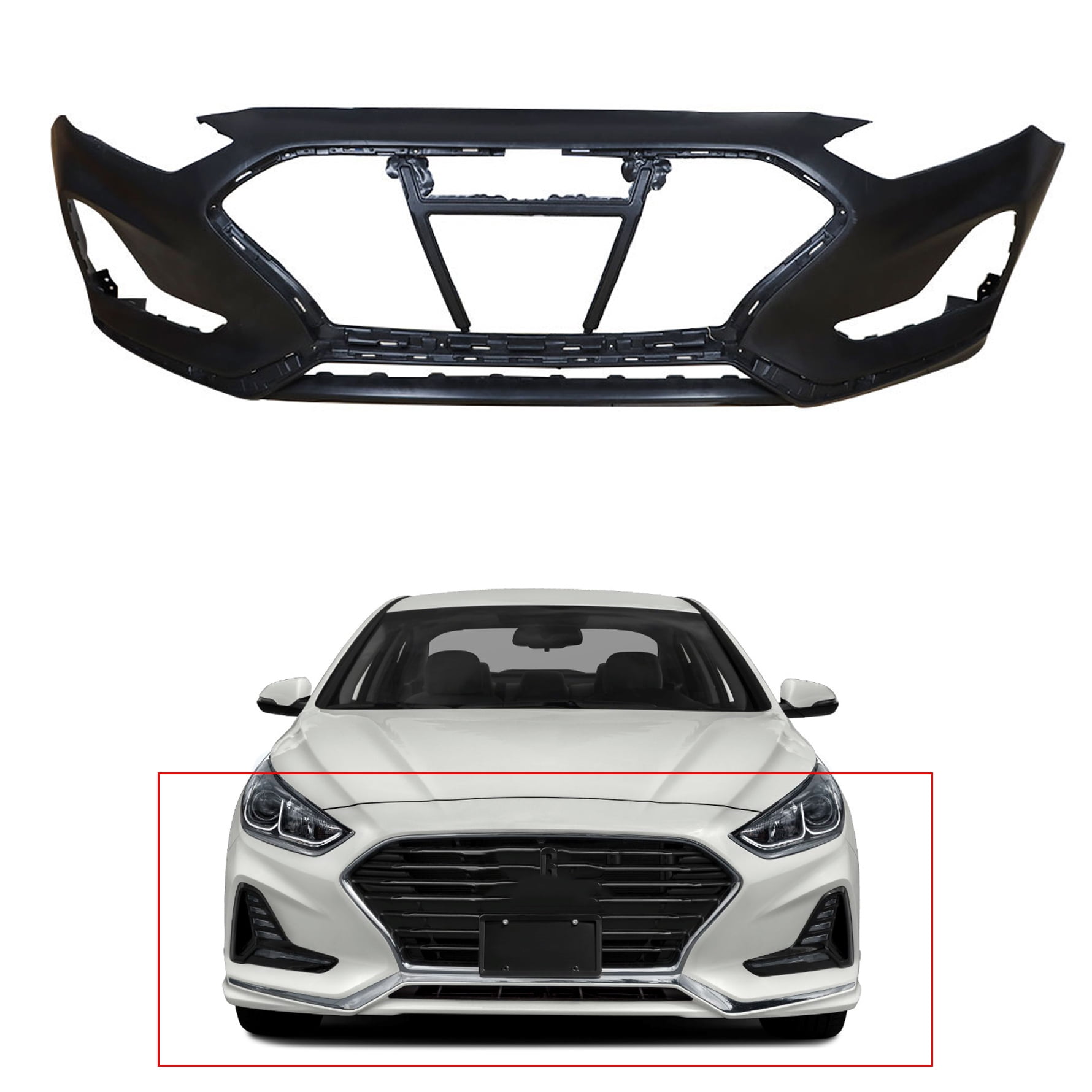 waltyotur Front Bumper Cover Replacement for Sonata Hybrid GL Limited ...