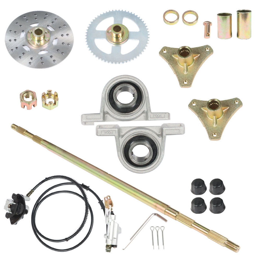 waltyotur Go Kart Rear Axle Kit Brake Master Cylinder Disc Rotor Hub ...