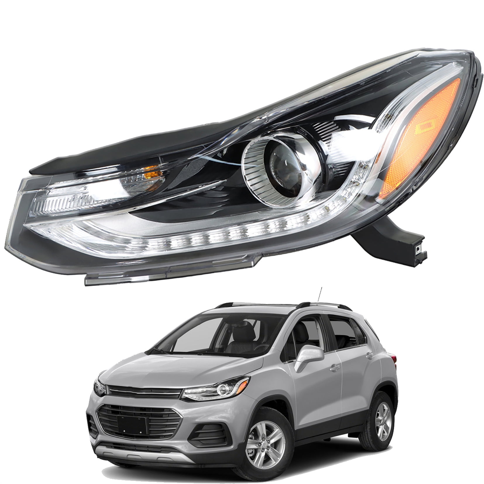 waltyotur Headlamp For 2017-2019 Chevy Trax Projector w/LED DRL Driver ...