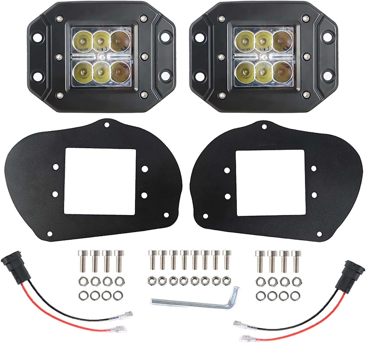 waltyotur LED Headlight Assembly 2PCS 6000K 24W 1440LM LED Headlights ...