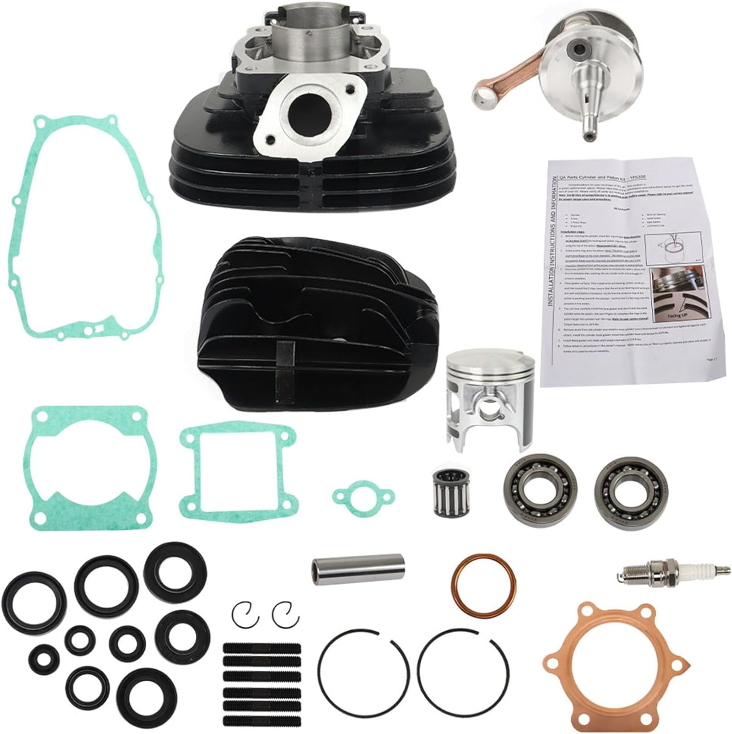 waltyotur Rebuild Gasket Kit 1988-2006 For Yamaha Blaster 200 Piston ...