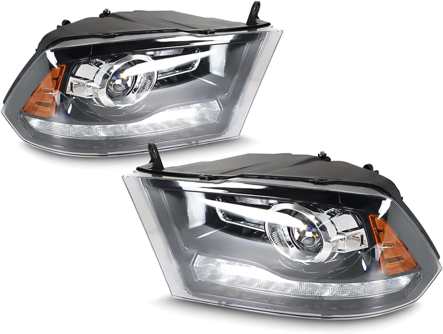 waltyotur Tube Headlights Replacement for 2009-2018 Ram 1500 2500 3500 ...