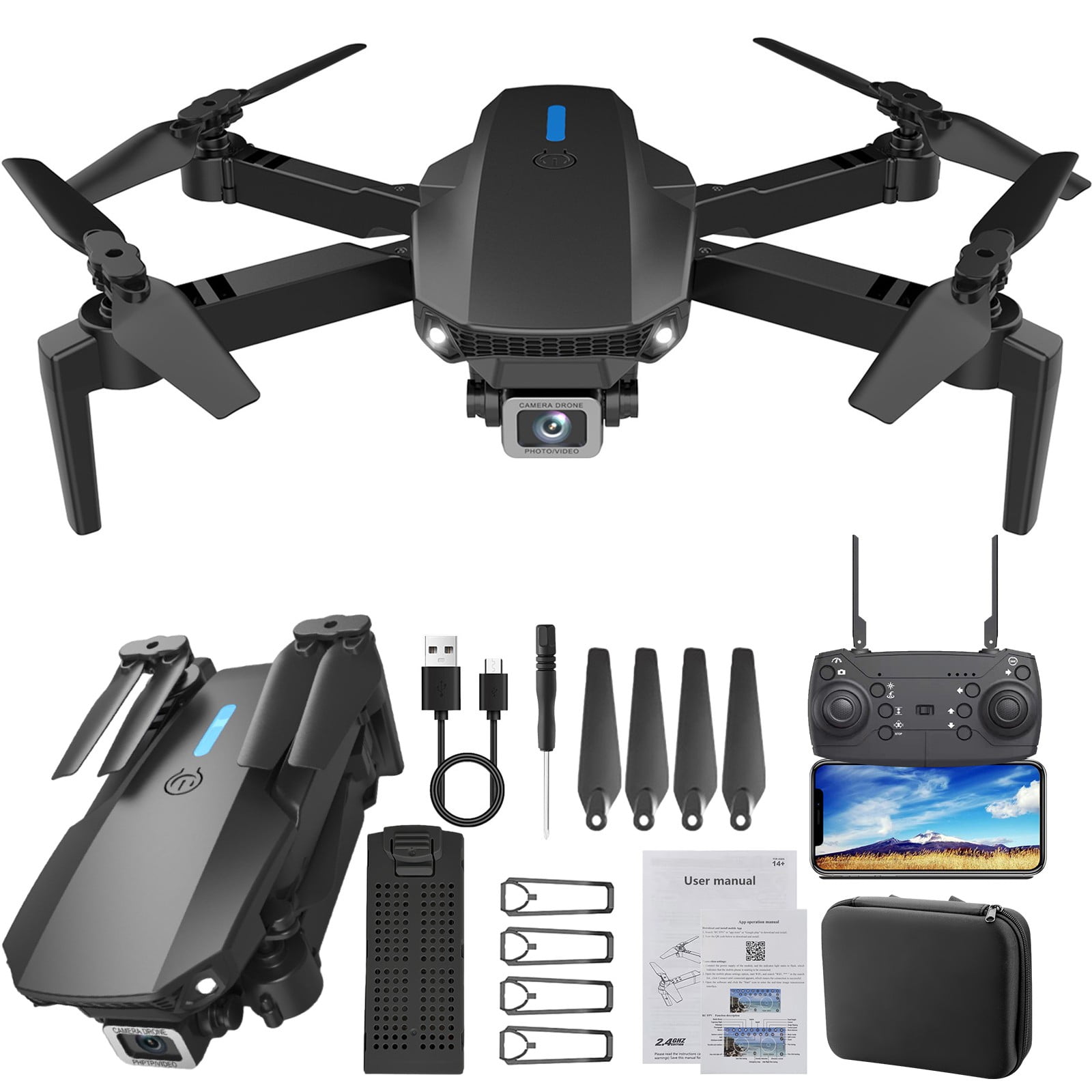 wamans Drones for Kids Fpv Drone with 1080P Camera 2.4G Wifi Fpv Rc ...