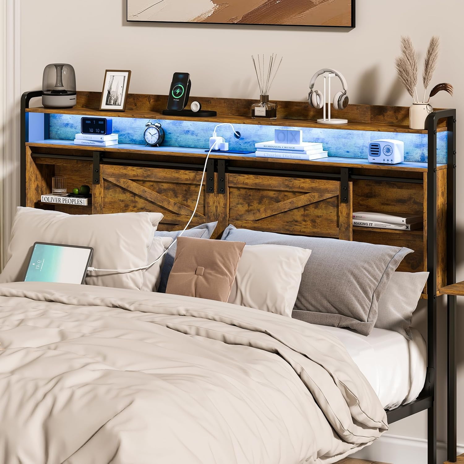wanan Headboard King Size with Storage, 3 Tier Size Headboard only with ...
