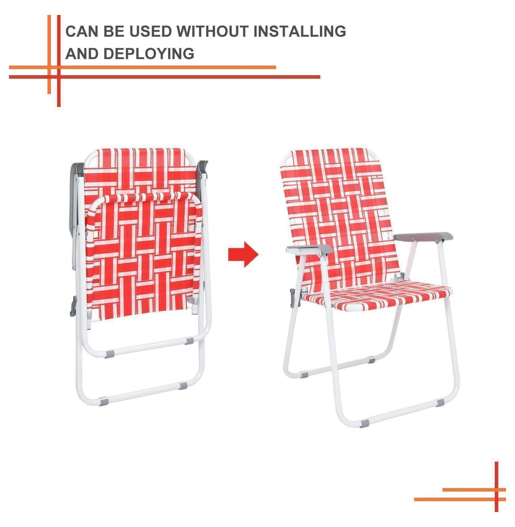 wangc123 2 Pack Portable Folding Web Chair Beach Chair Garden Webbed ...