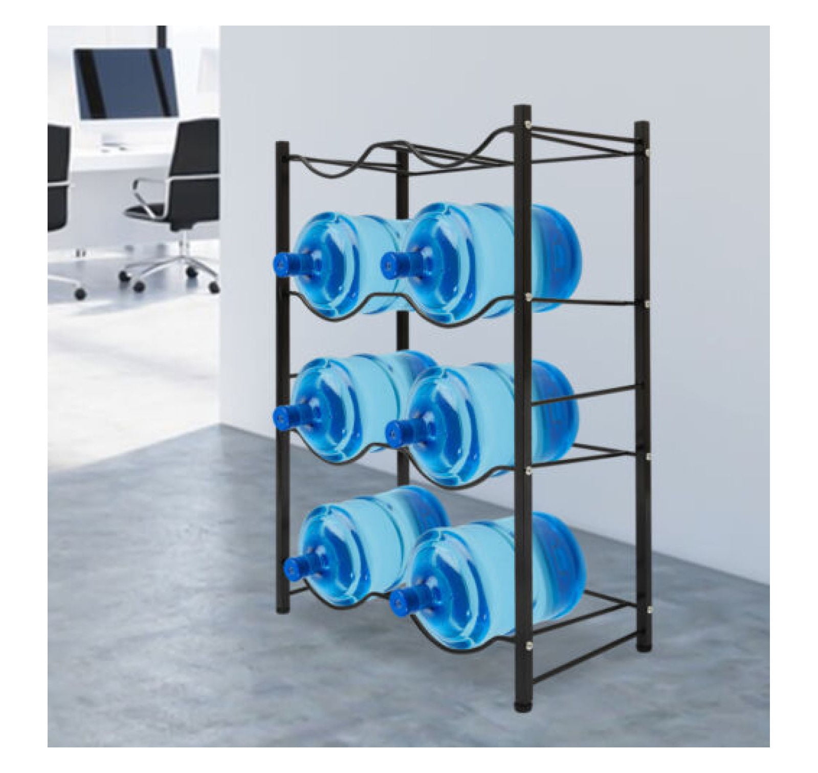 wangc123 5 Gallon Water Jug Holder Water Bottle 4 Tiers for 8 Jug Heavy ...