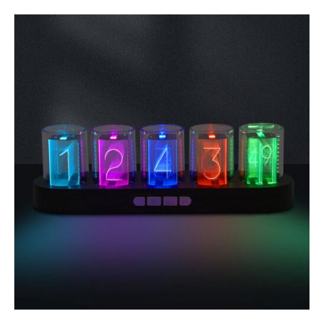 wangc123 Vintage 5 Tubes LED RGB Nixie Tube Clock Digital Display ...