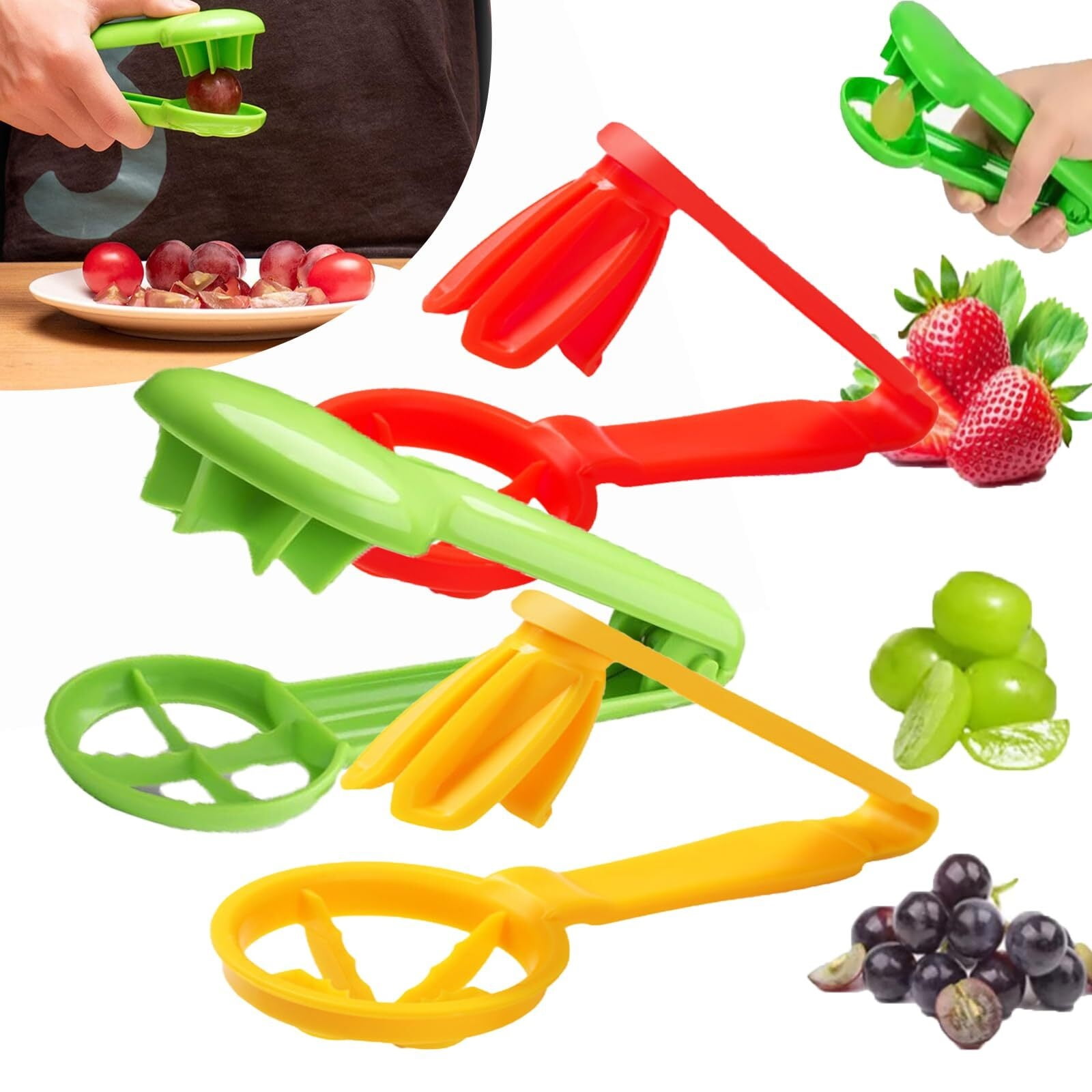 wangli Cherry Tomato Strawberry Slicer, 2025 New Grape Cutter, Quarter Fruit Cutting Tools ...