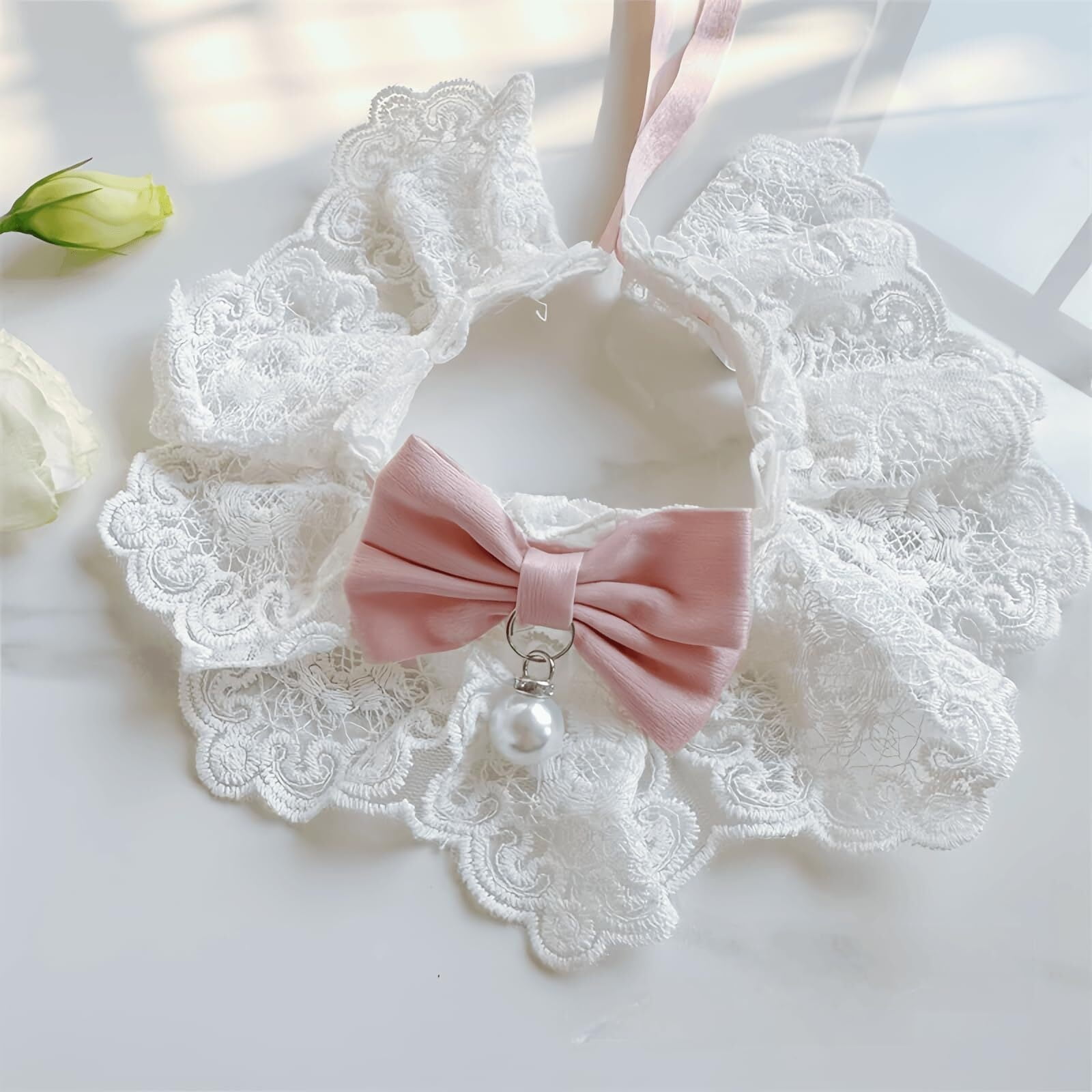 wangli Cute Cat Bow Collar Breakaway Floral Aesthetic Cats Bowtie ...