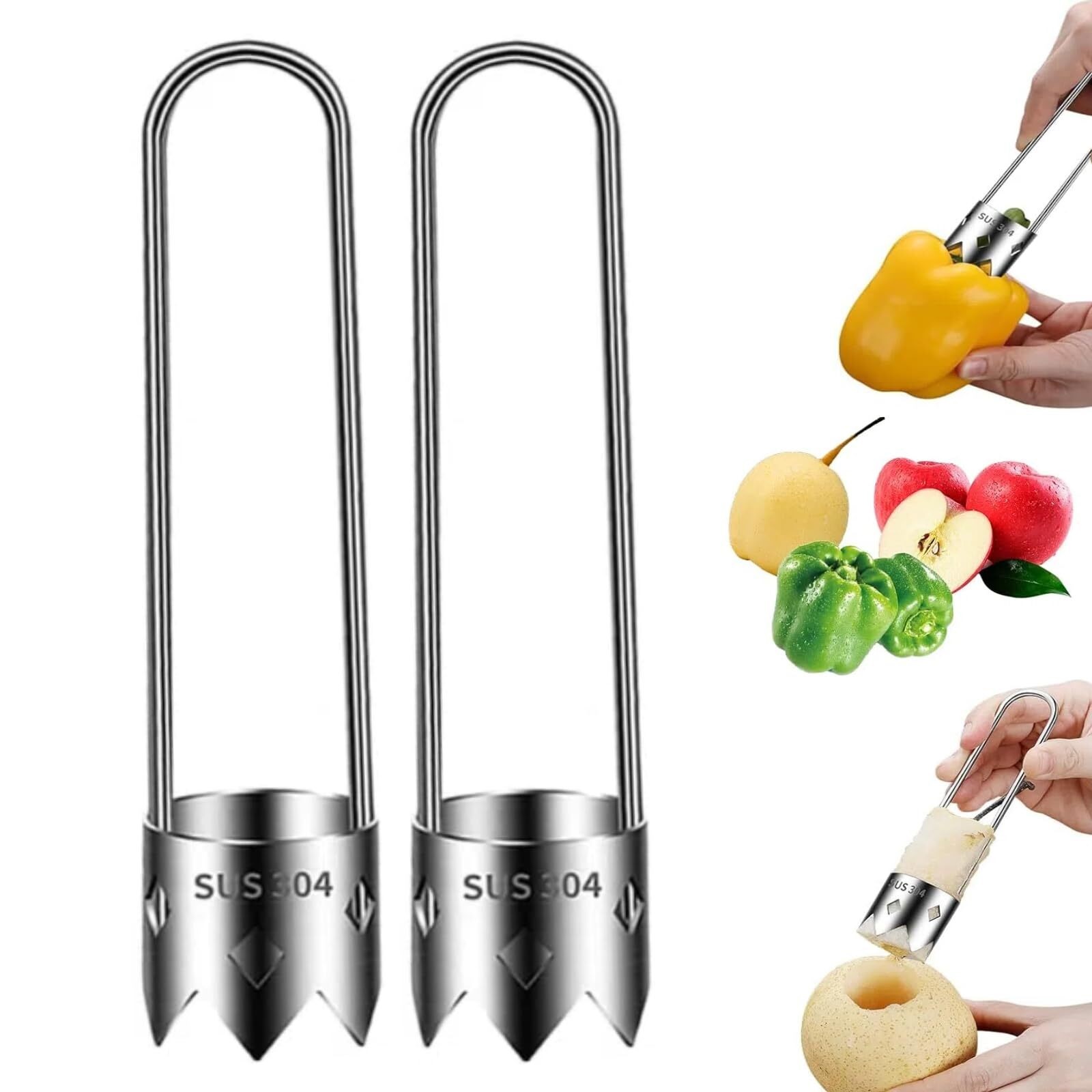 wangli Red Bell Pepper Seed Corer, 2025 Upgraded Stainless Steel Fruit ...